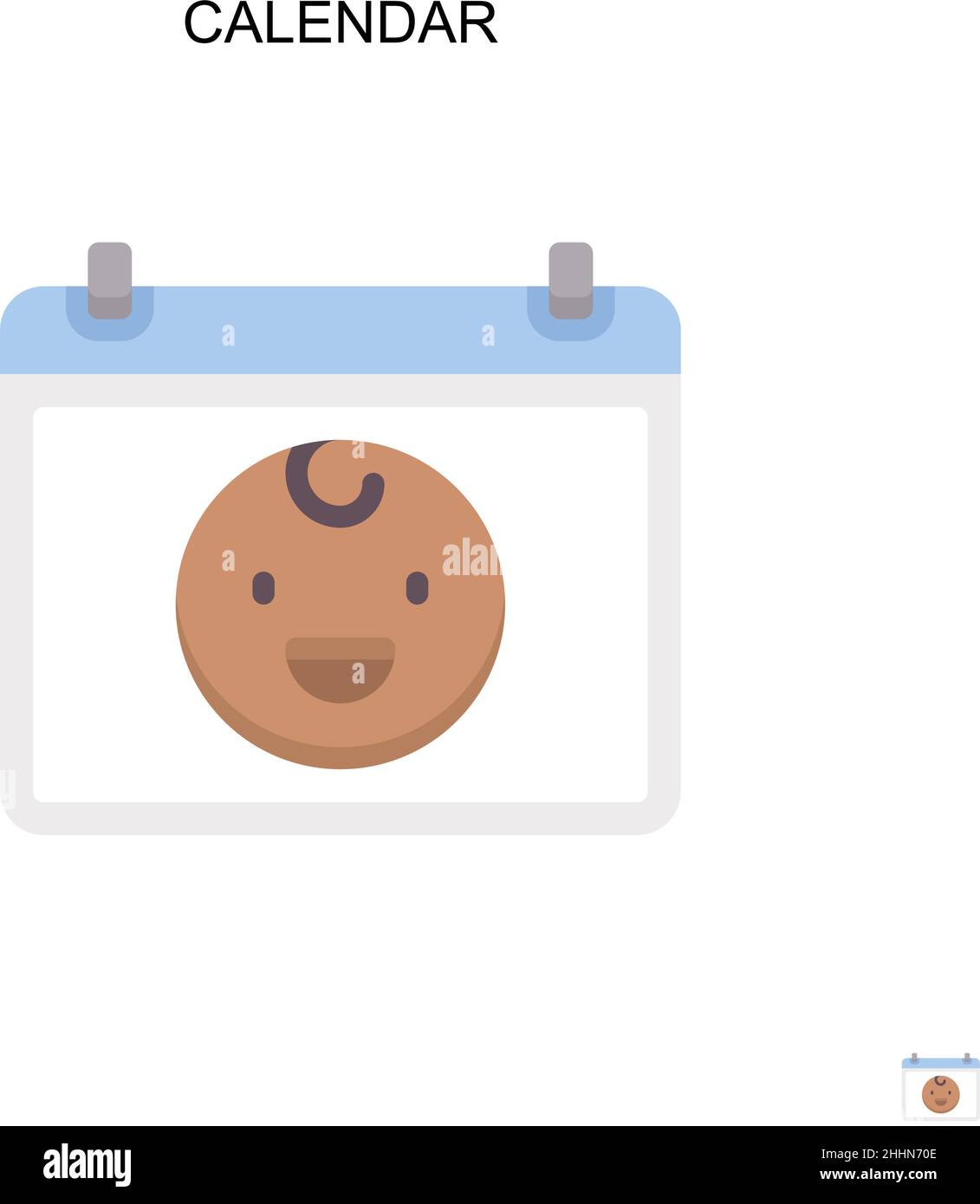 Icône de vecteur simple de calendrier.pictogramme moderne de couleur ...