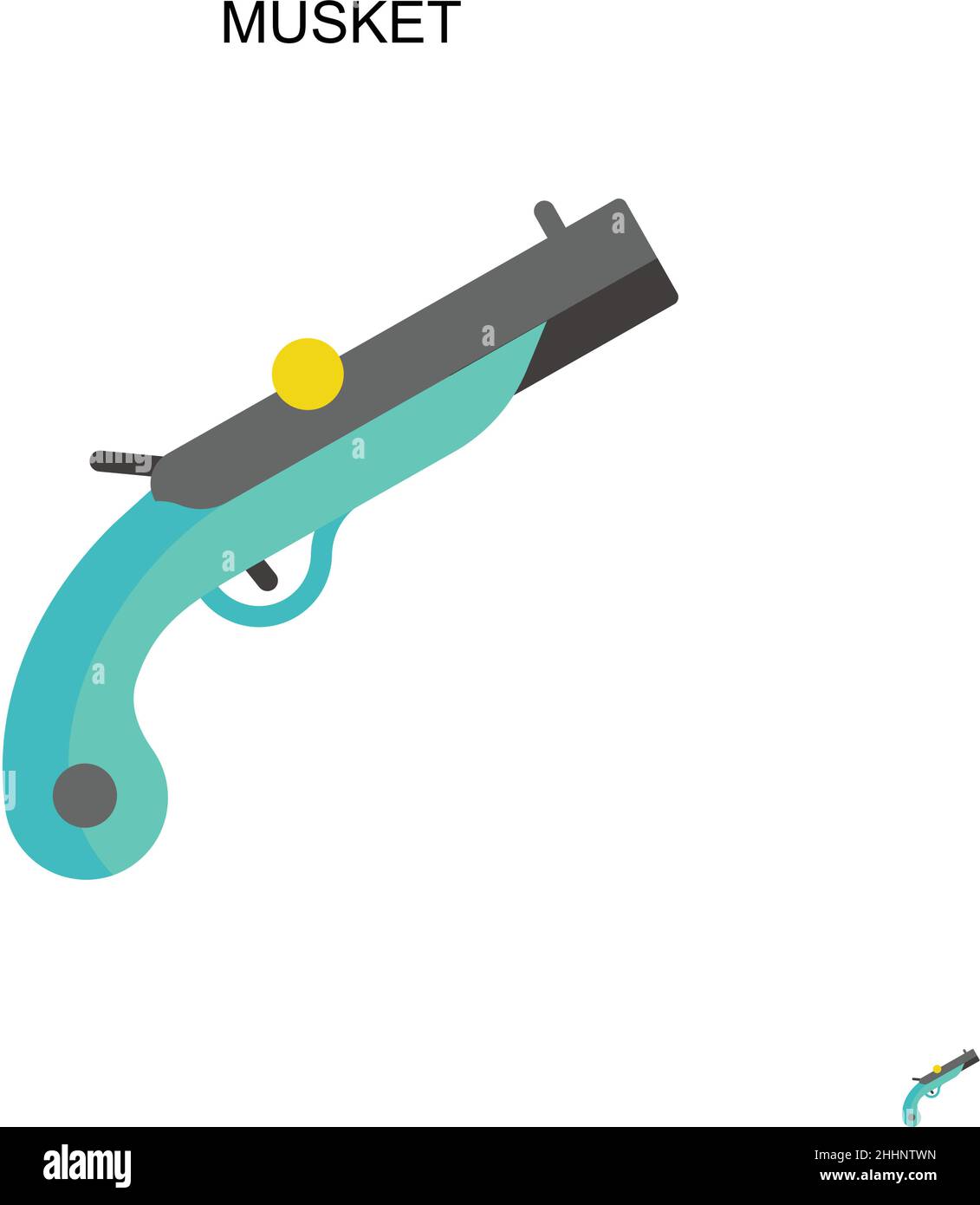 Icône de vecteur simple Musket.pictogramme moderne de couleur parfaite ...