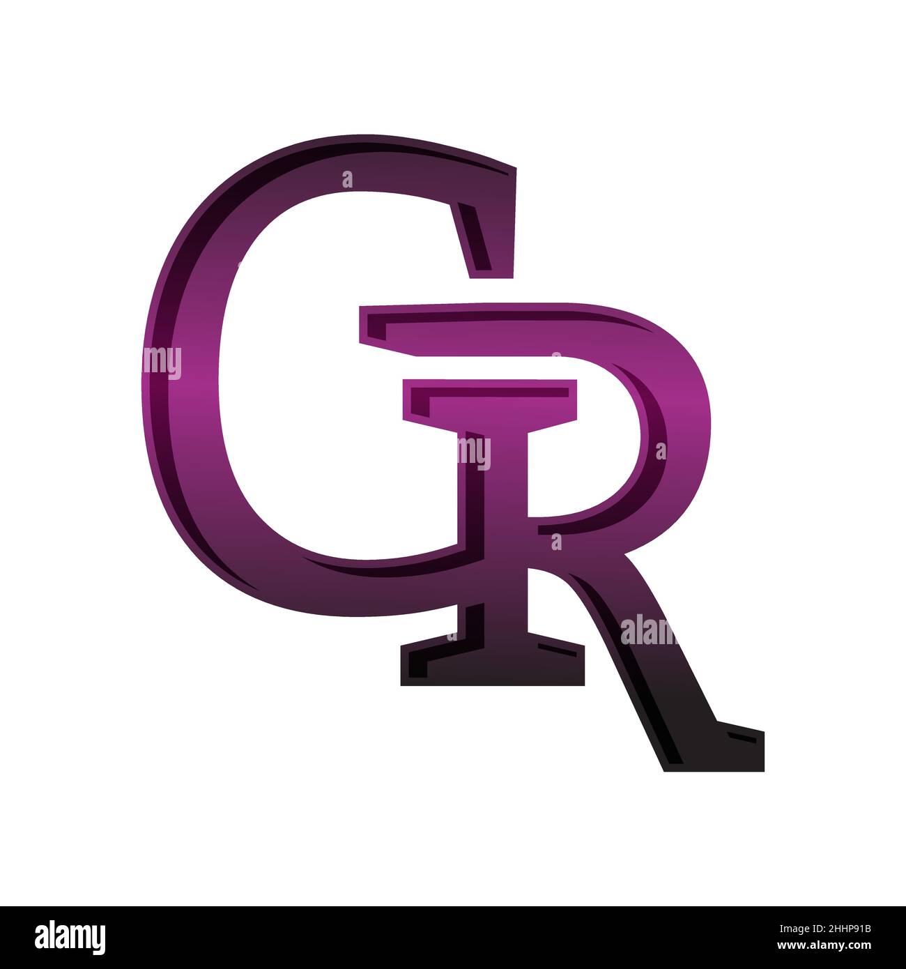 Modèle de logo de lettre CR ou GR motif vectoriel.Illustration ...