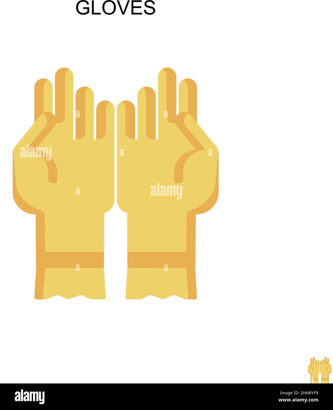 Gants simple icône vectorielle. Couleur parfaite pictogramme moderne ...