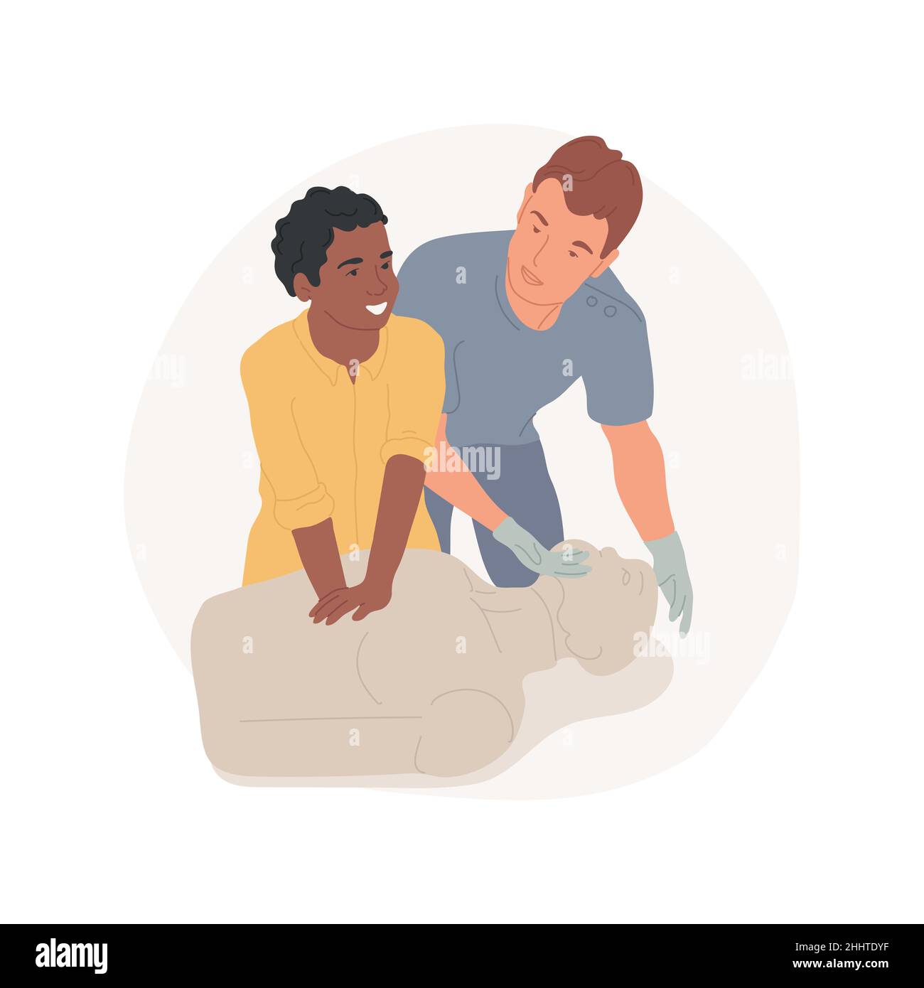 CPR pour une illustration de vecteur de dessin animé isolé enfant ...