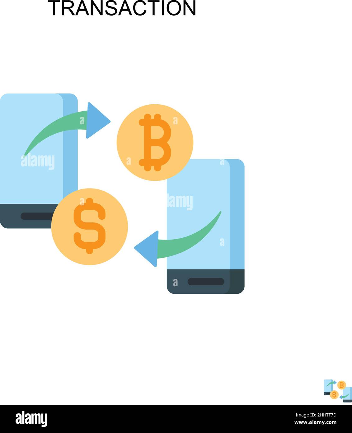 Icône de vecteur simple de transaction.pictogramme moderne de couleur ...