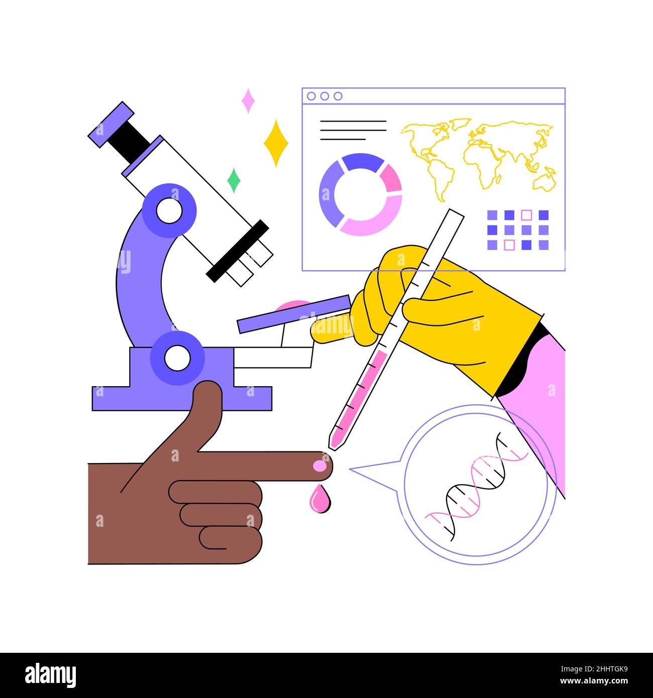 Test génétique concept abstrait illustration du vecteur.Méthode de ...