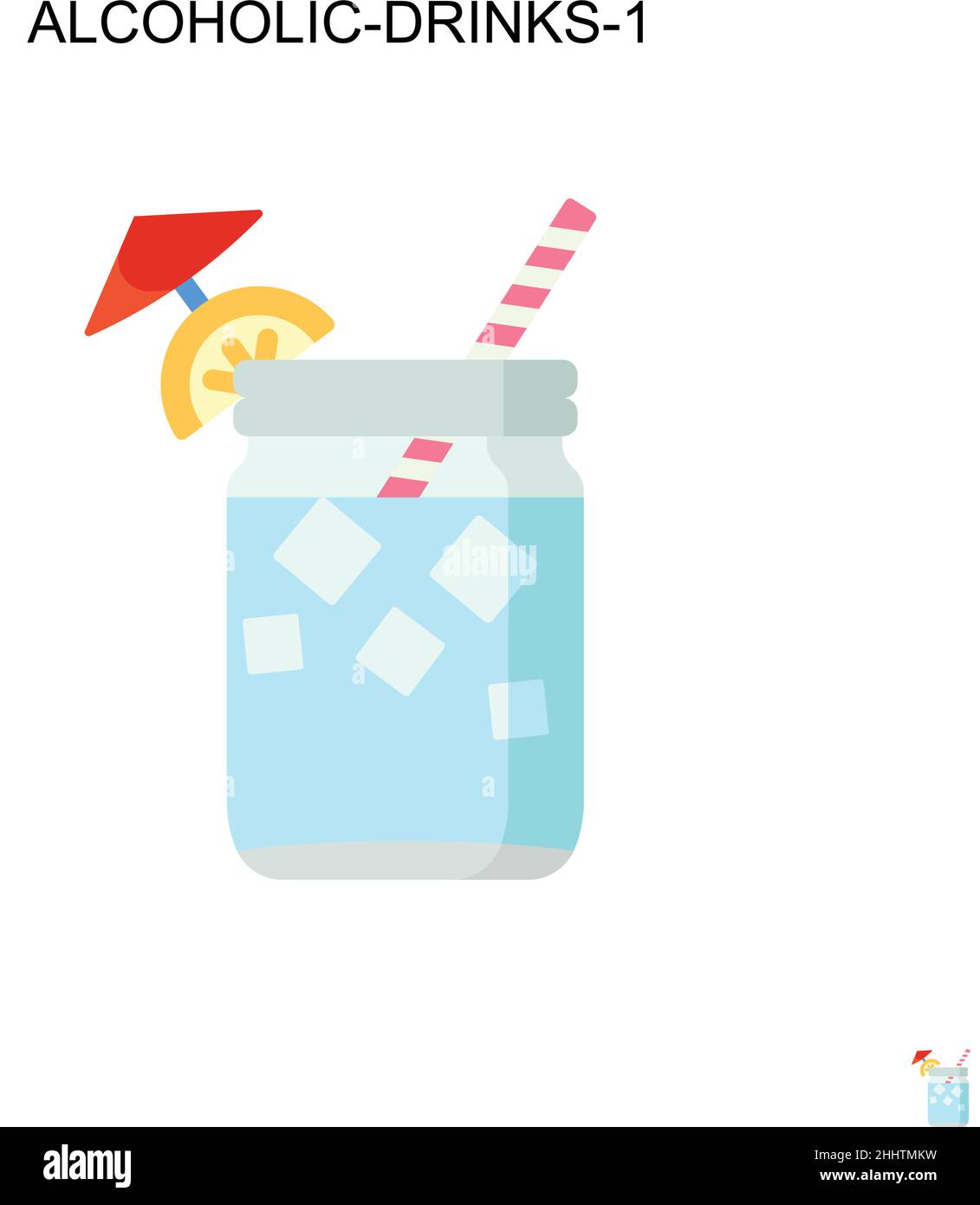 Alcoholic-Drinks-1 icône vecteur simple. Couleur parfaite pictogramme ...