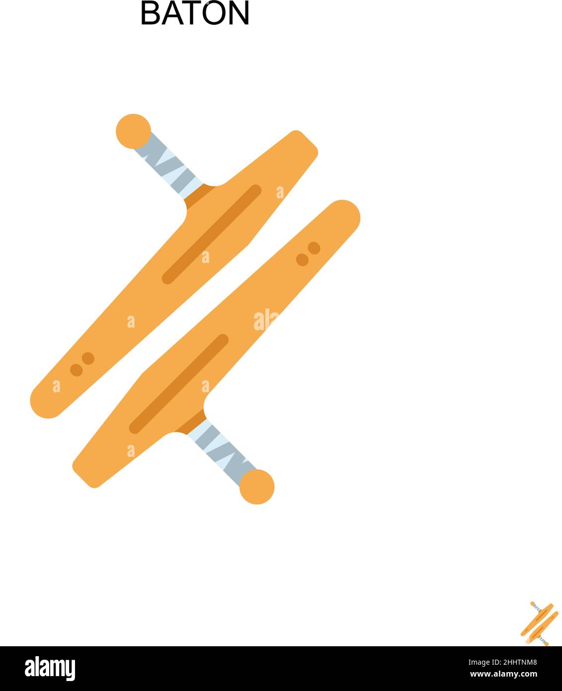 Icône vectorielle simple Baton. Pictogramme moderne de couleur parfaite ...