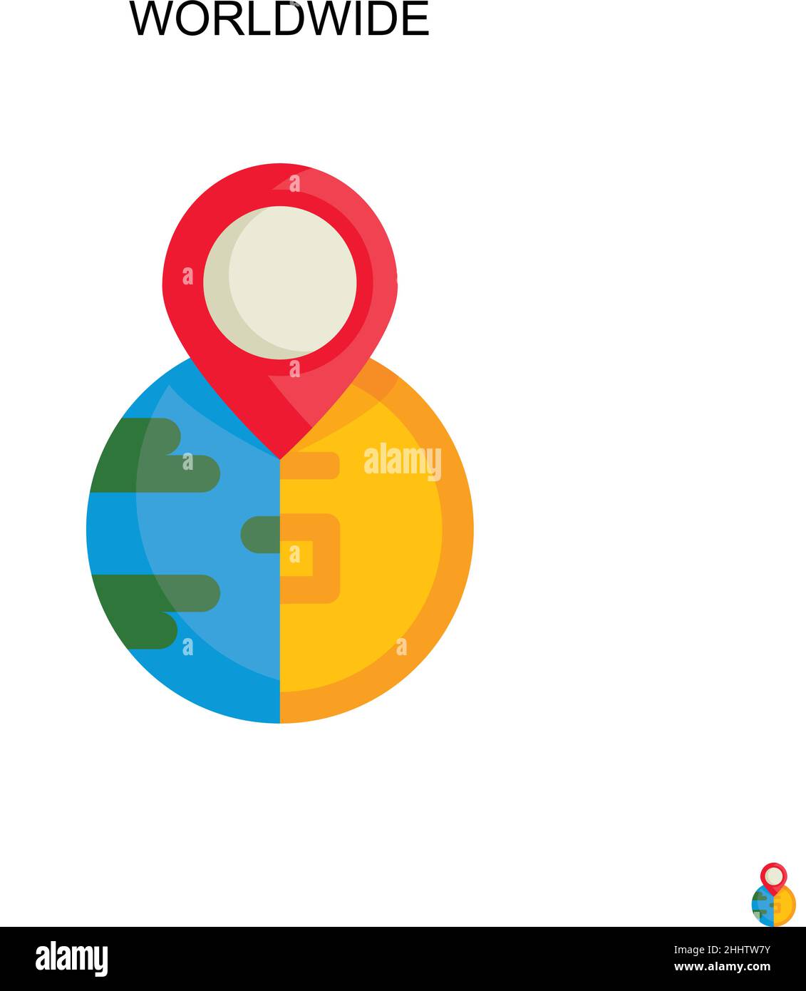 Icône vectorielle simple dans le monde entier.pictogramme moderne de ...