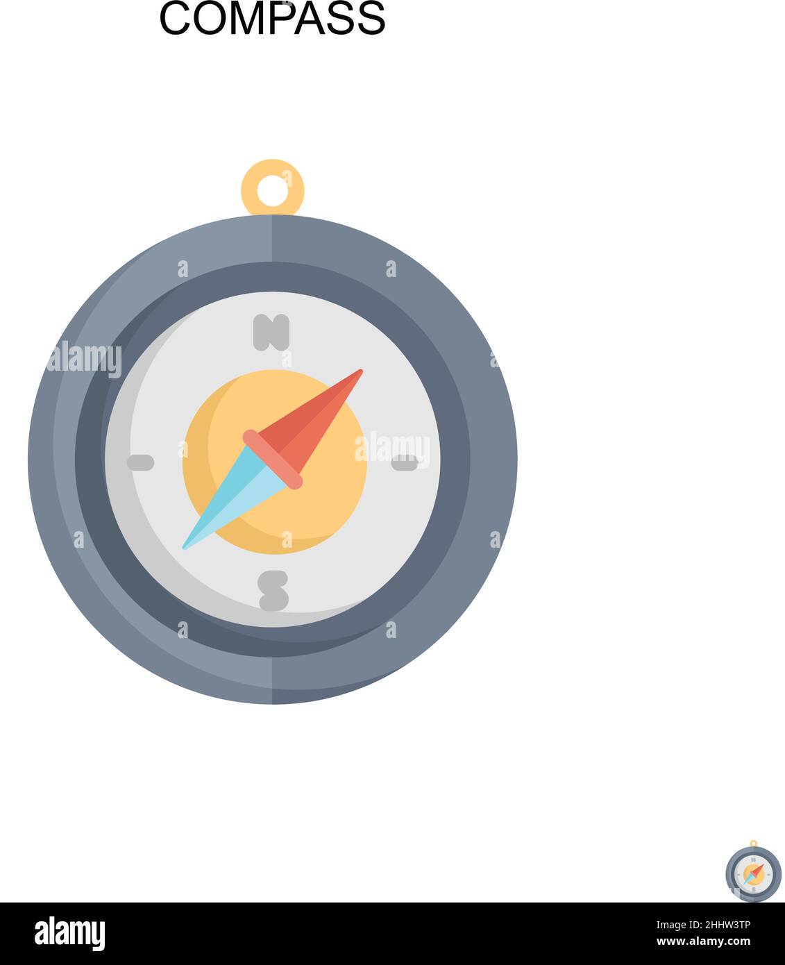 Icône de vecteur simple de boussole.pictogramme moderne de couleur ...