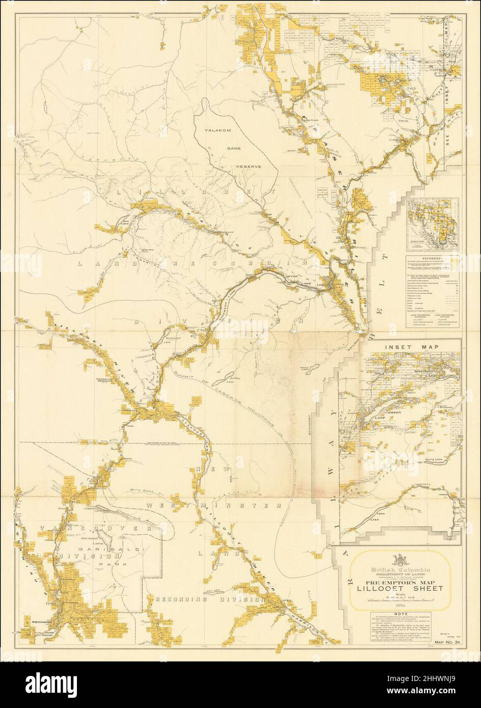 Carte de la colombie britannique lillooet Banque de photographies et d ...