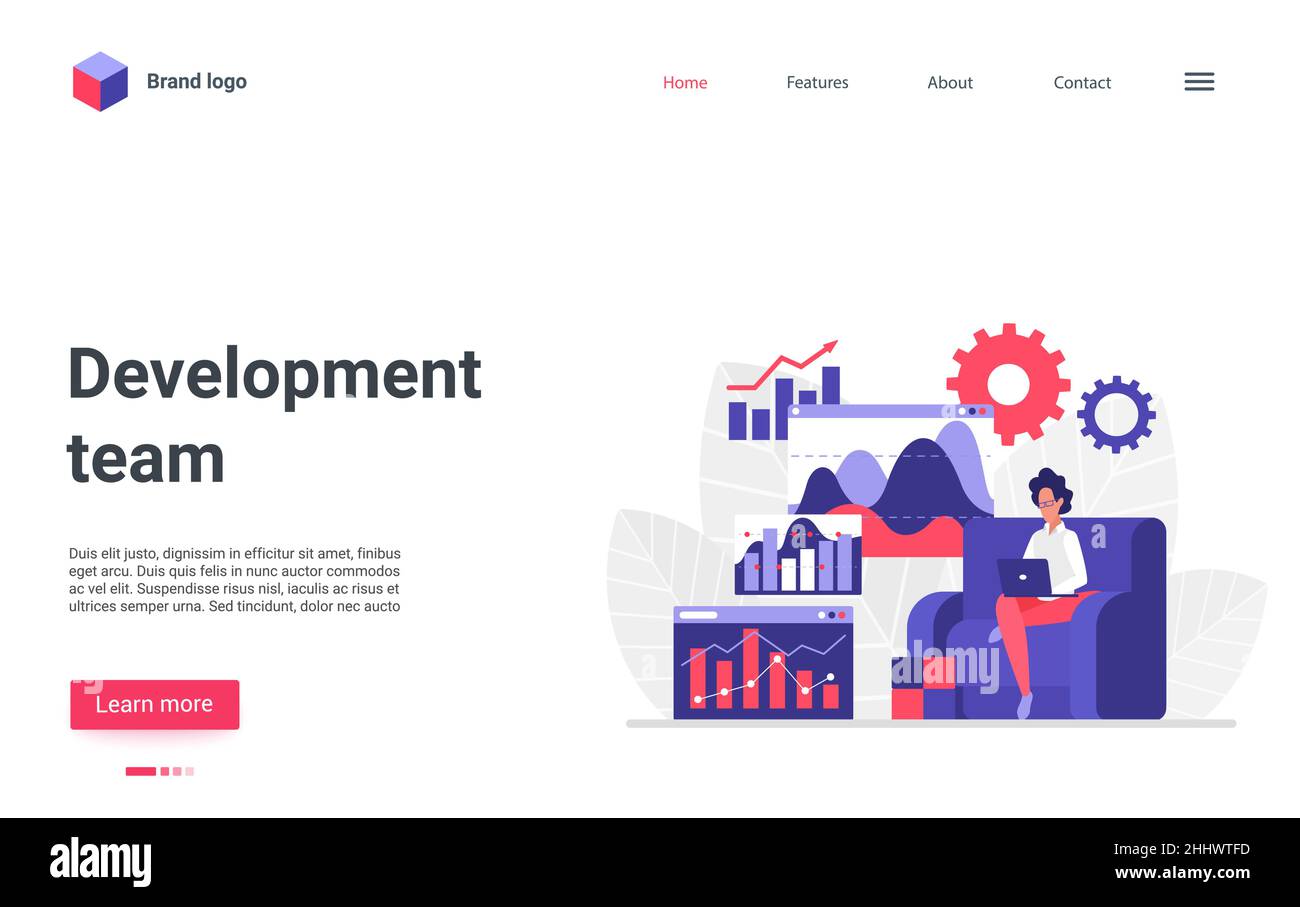 Illustration du vecteur de travail de l'équipe de développement ...