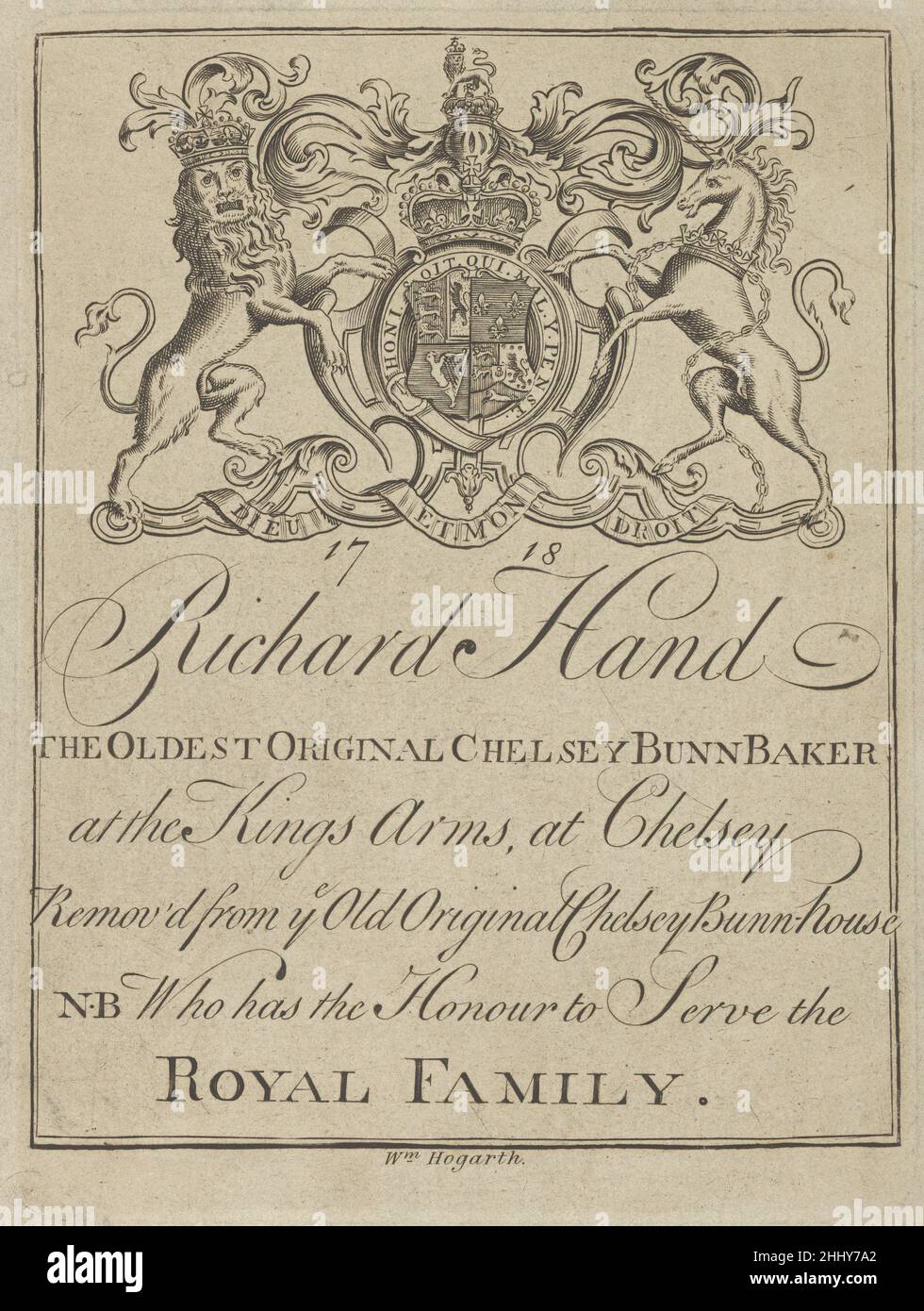 Carte de commerce de Richard Hand, le plus ancien Chelsey Bunn Baker ...