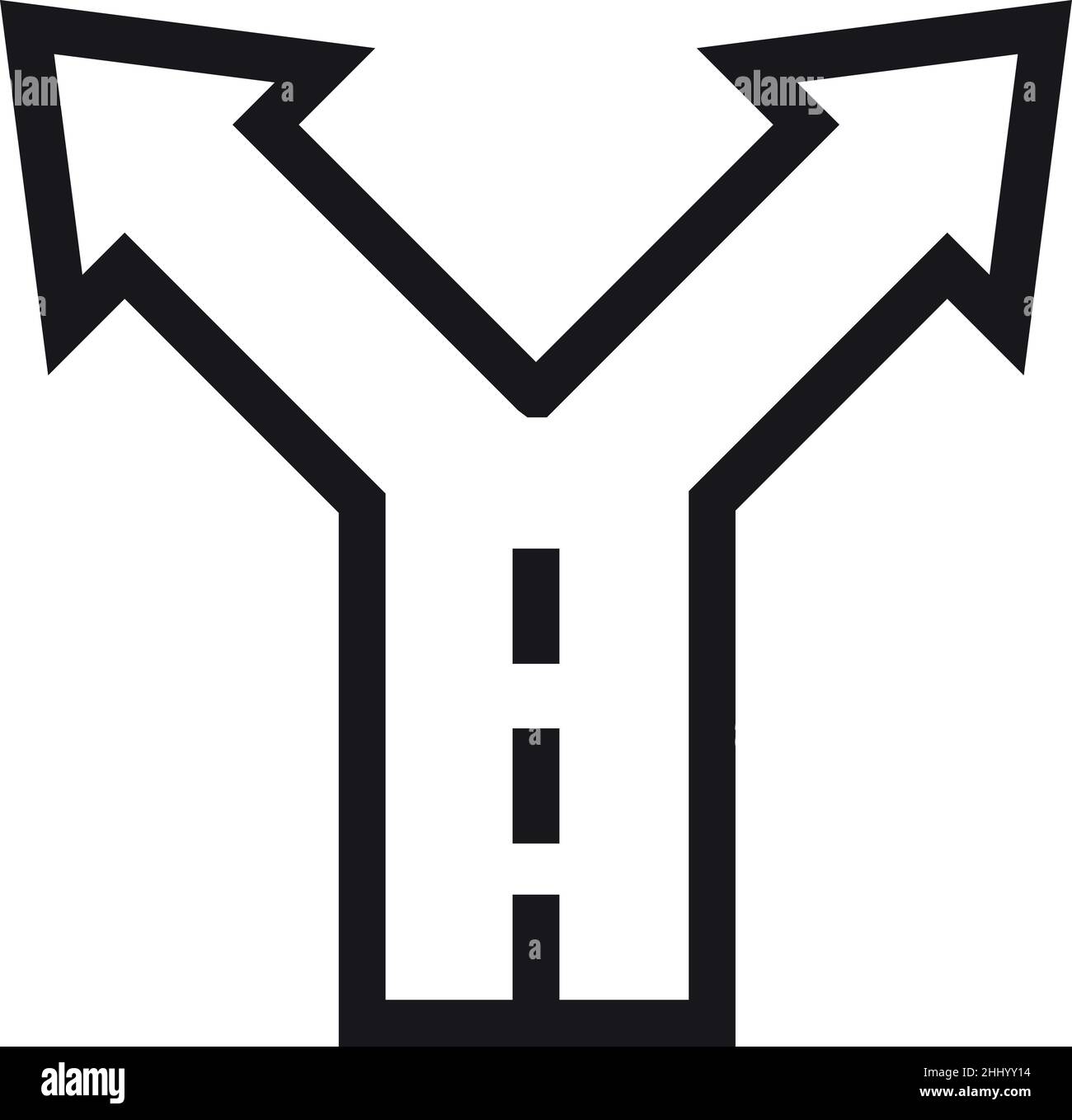 Icône de flèche bidirectionnelle.Route de séparation.Symbole de choix ...