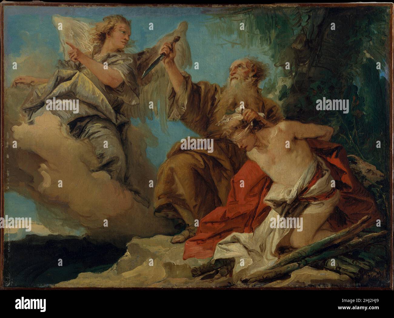 Le sacrifice d'Isaac mi-1750s Giovanni Domenico Tiepolo Italien un ange ...