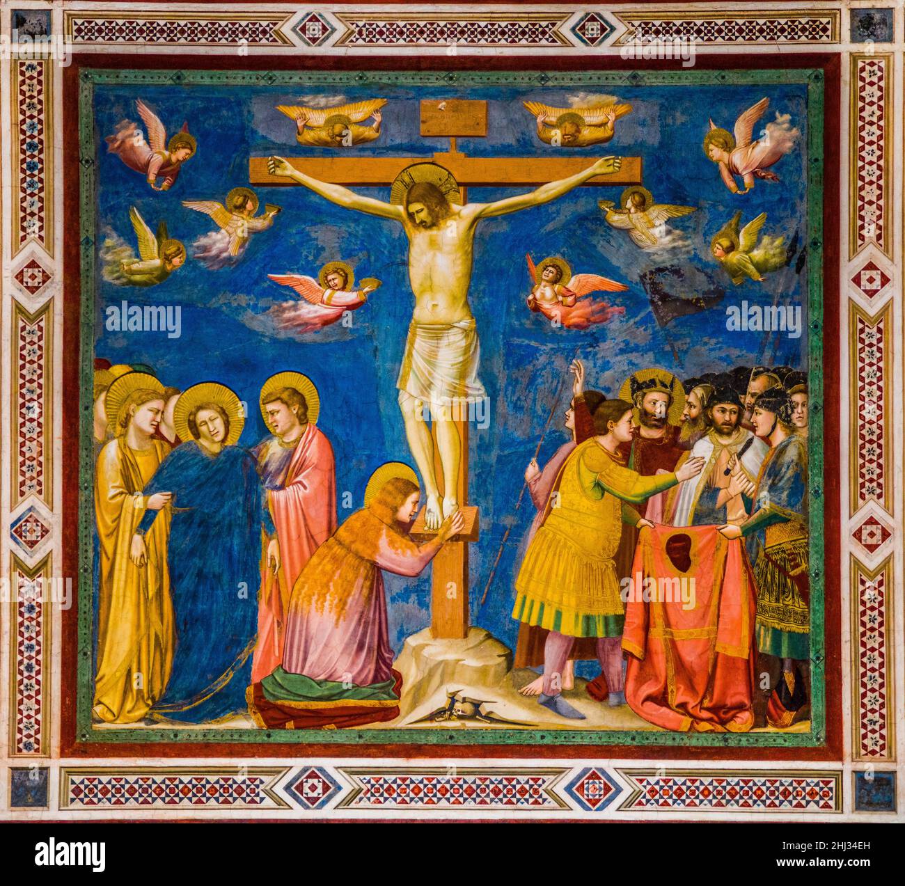 Fresque: Crucifixion de Jésus, Cappella degli Scrovegni, avec le ...