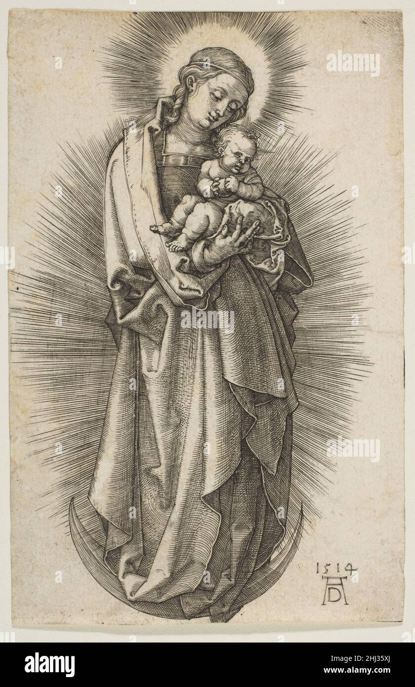 Vierge et enfant sur le croissant avec un Diadem 1514 Albrecht Dürer ...