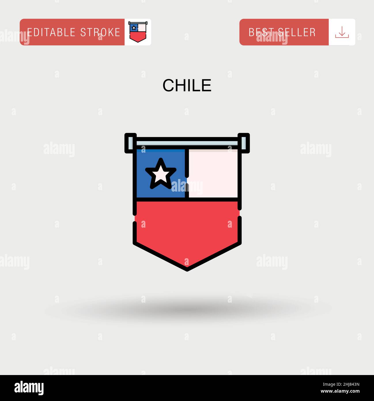 Drapeau de santiago de chile Banque d'images vectorielles - Alamy