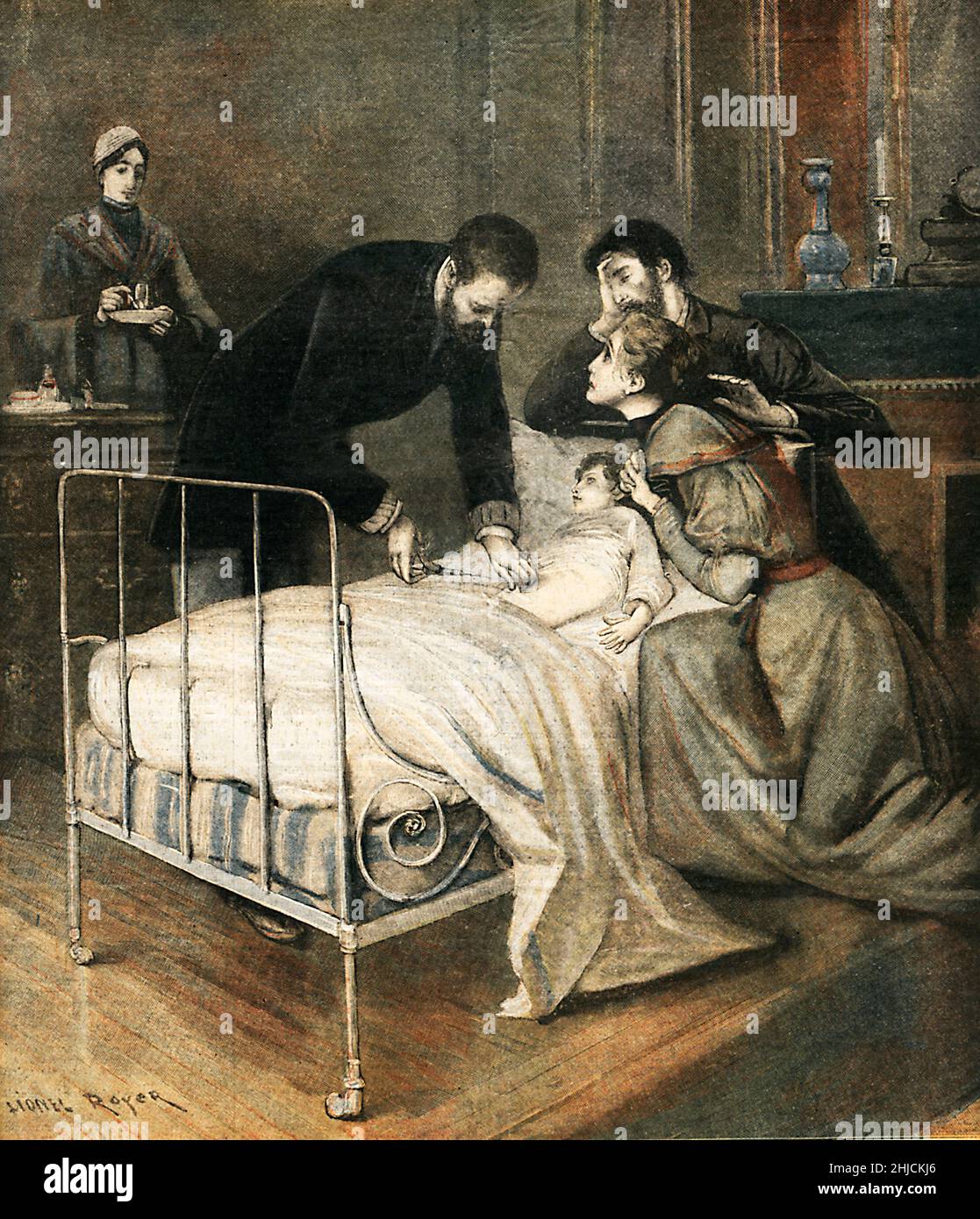 Emile Roux administre son traitement pour le croup, 1894. Pierre Paul ...