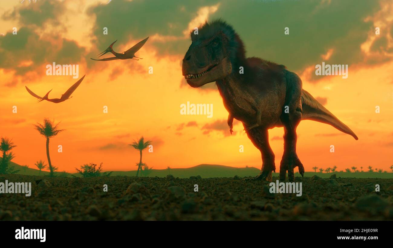 Tyrannosaurus rex dinosaur illustration Banque de photographies et d’images à haute résolution ...