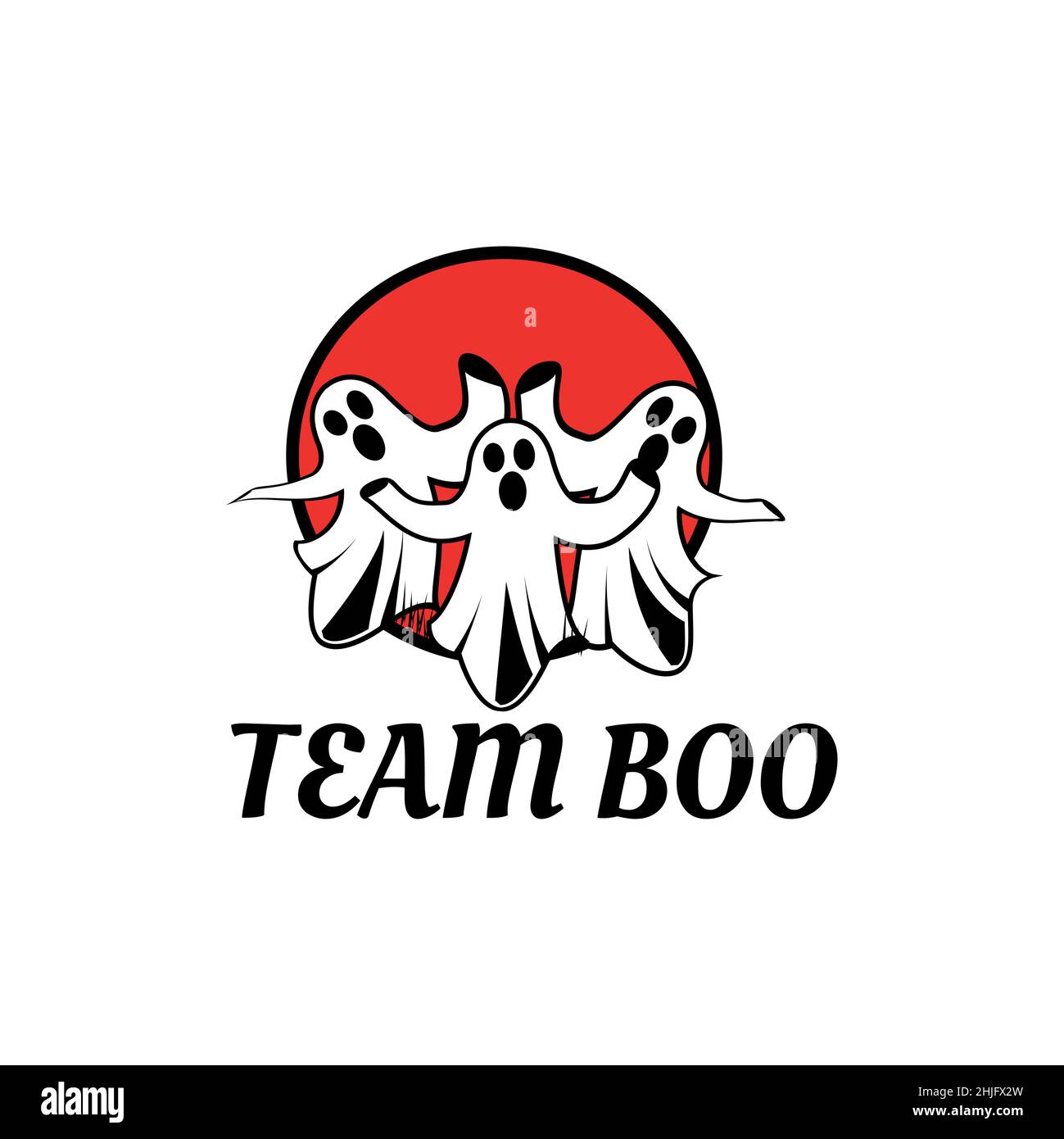 Modèle vectoriel du logo Team Boo.Illustration vectorielle plate sur ...