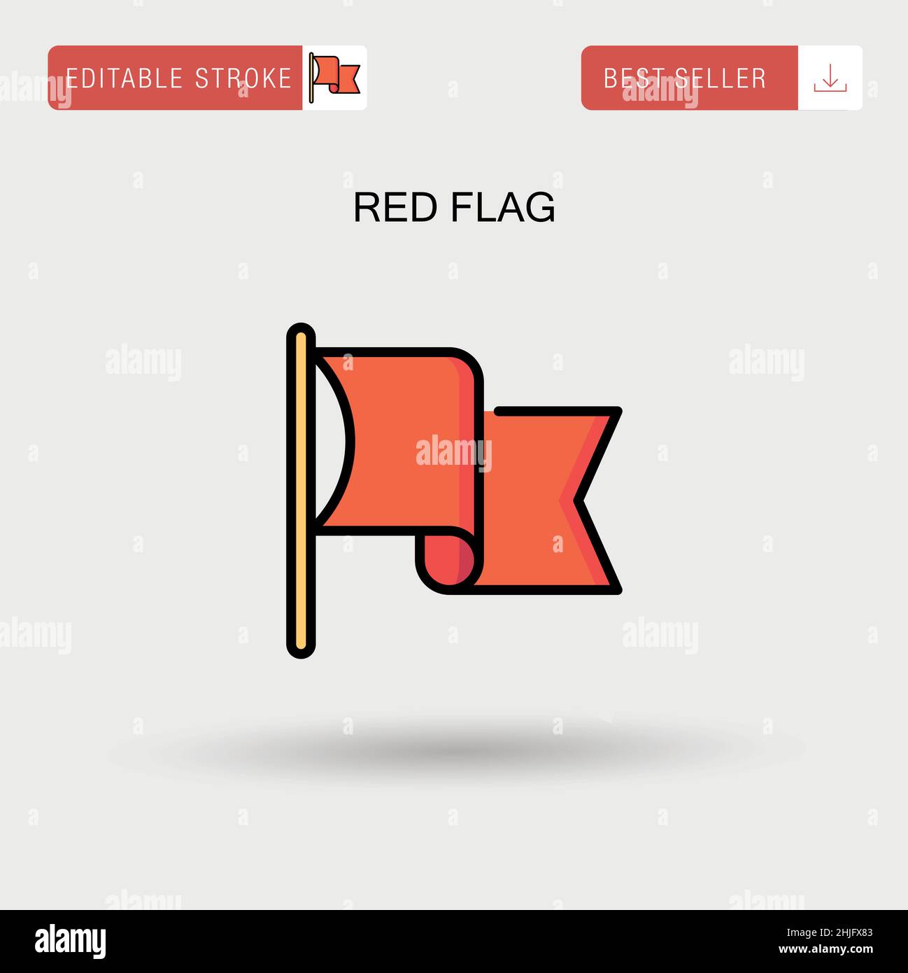 Drapeau de danger rouge Banque d'images vectorielles - Alamy