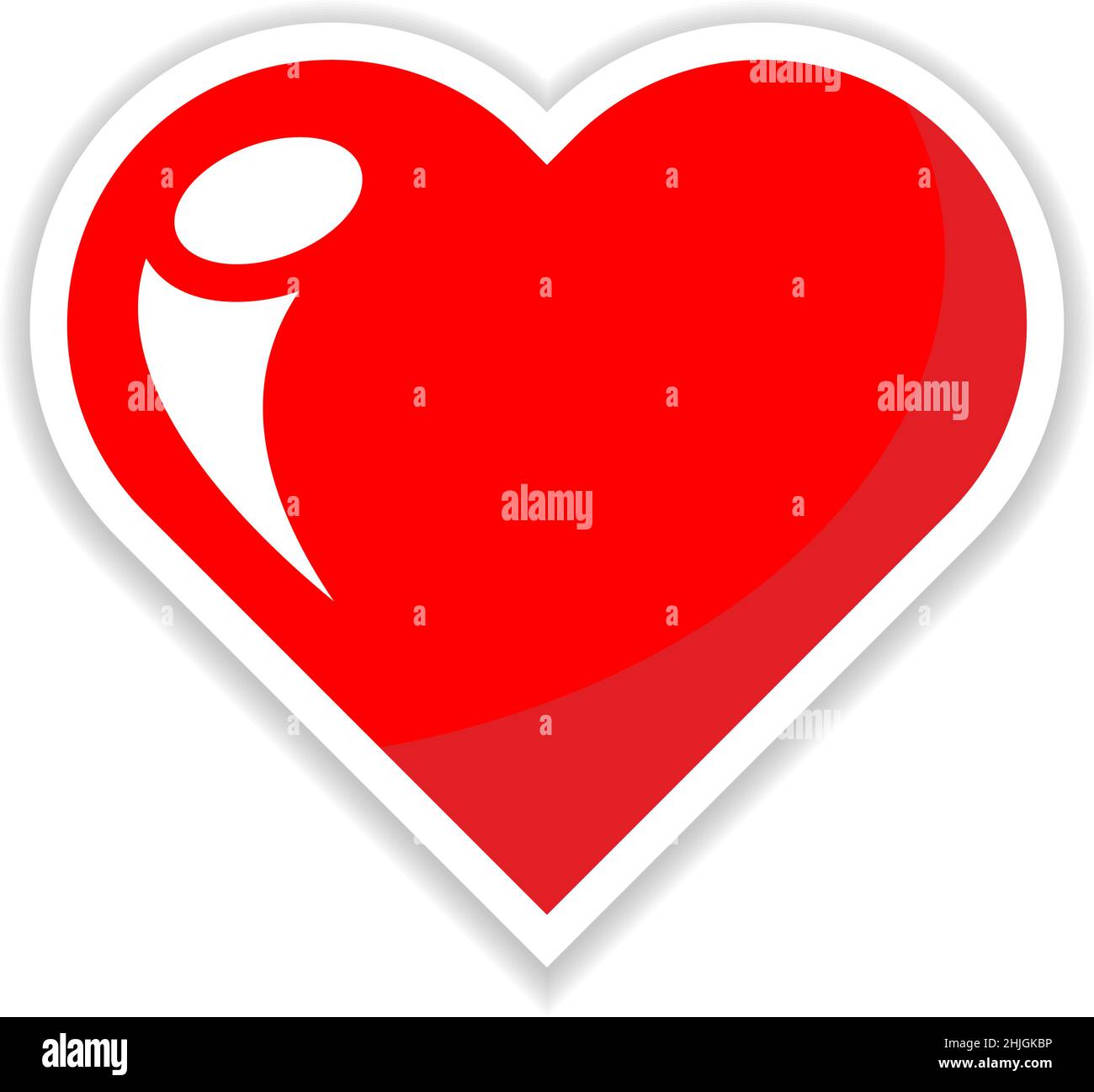 Icône en forme de cœur rouge.Émoticone amour de Saint-Valentin.Vecteur ...