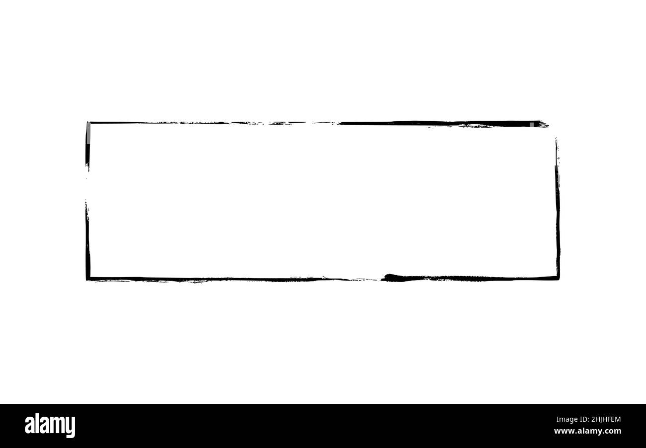 Tampon rectangle encreur.Grunge cadre noir vide.Bordure carrée ...