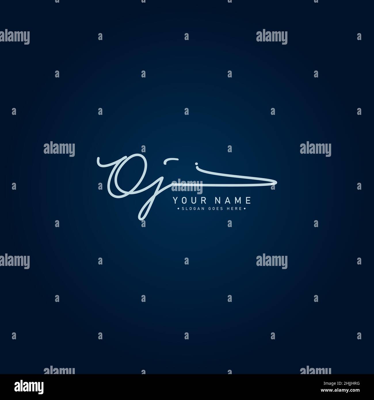 Lettre initiale logo OJ - Signature manuscrite logo - simple logo ...