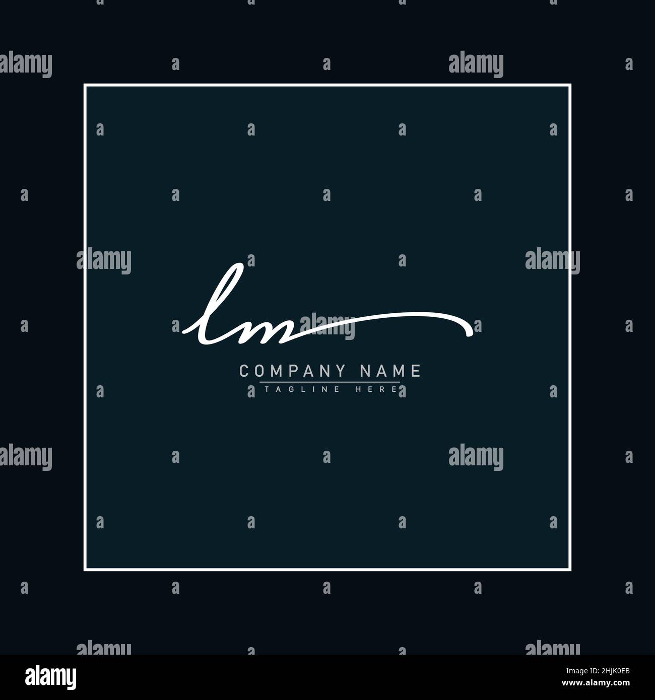 Lettre initiale logo LM - logo de style Signature manuscrit - logo de ...