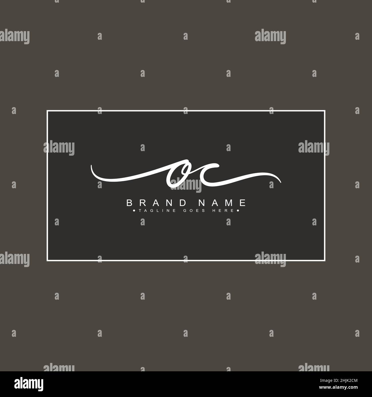 Lettre initiale logo OC - logo de signature manuscrite - logo vectoriel ...
