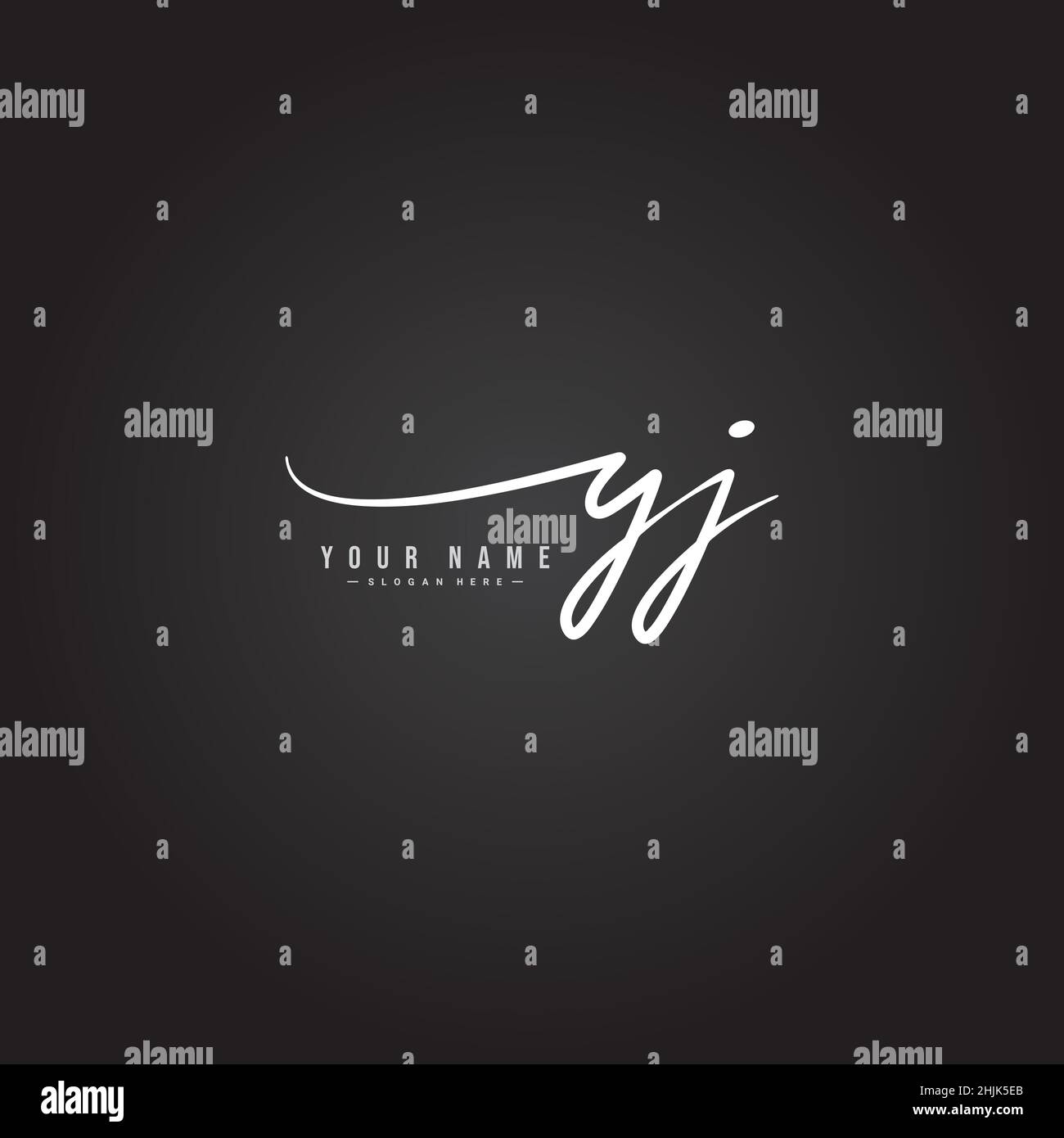 Lettre initiale logo YJ - Signature manuscrite logo - simple Vector ...