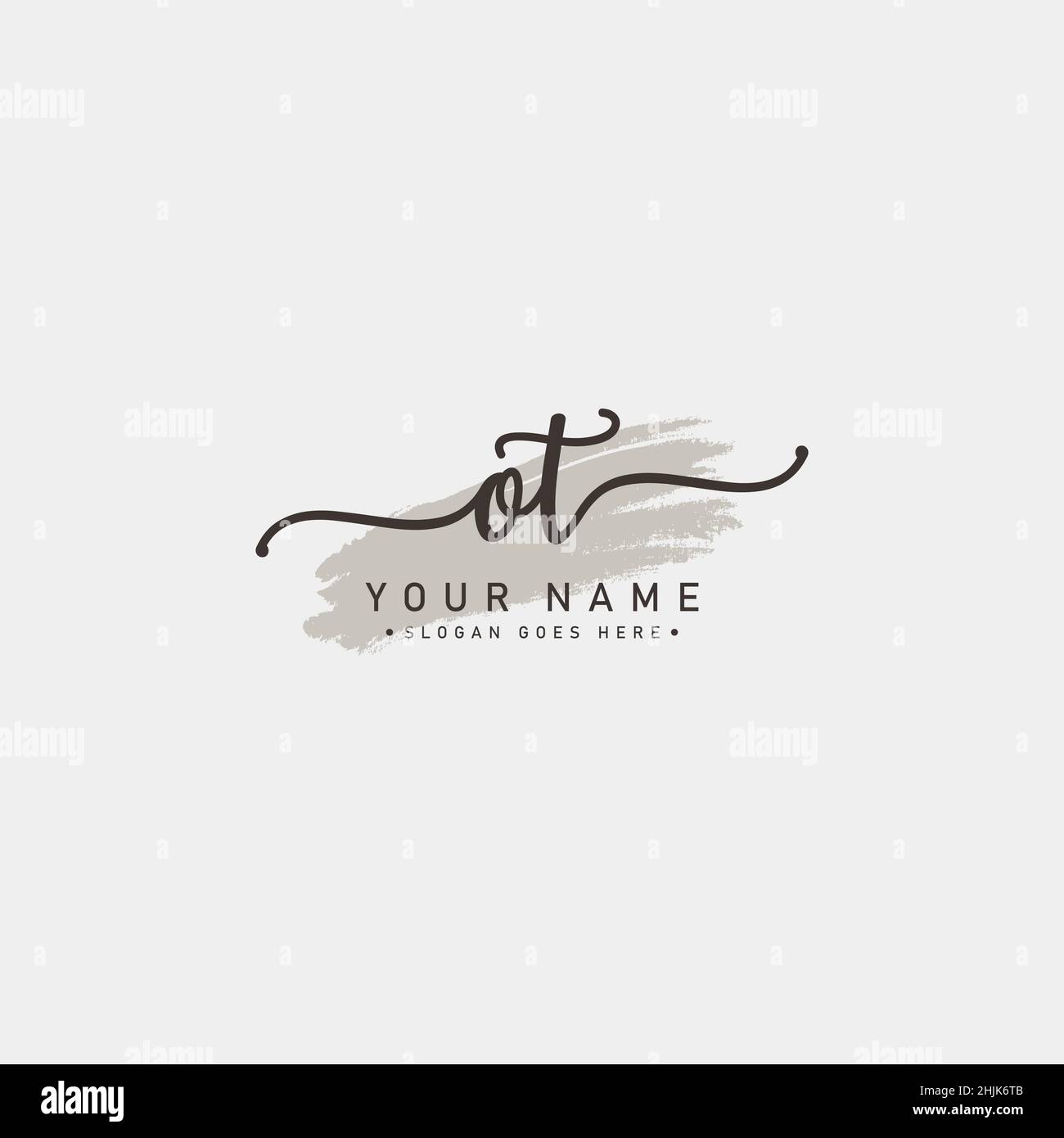 Logo initial Letter OT - logo de style Signature manuscrit - logo ...