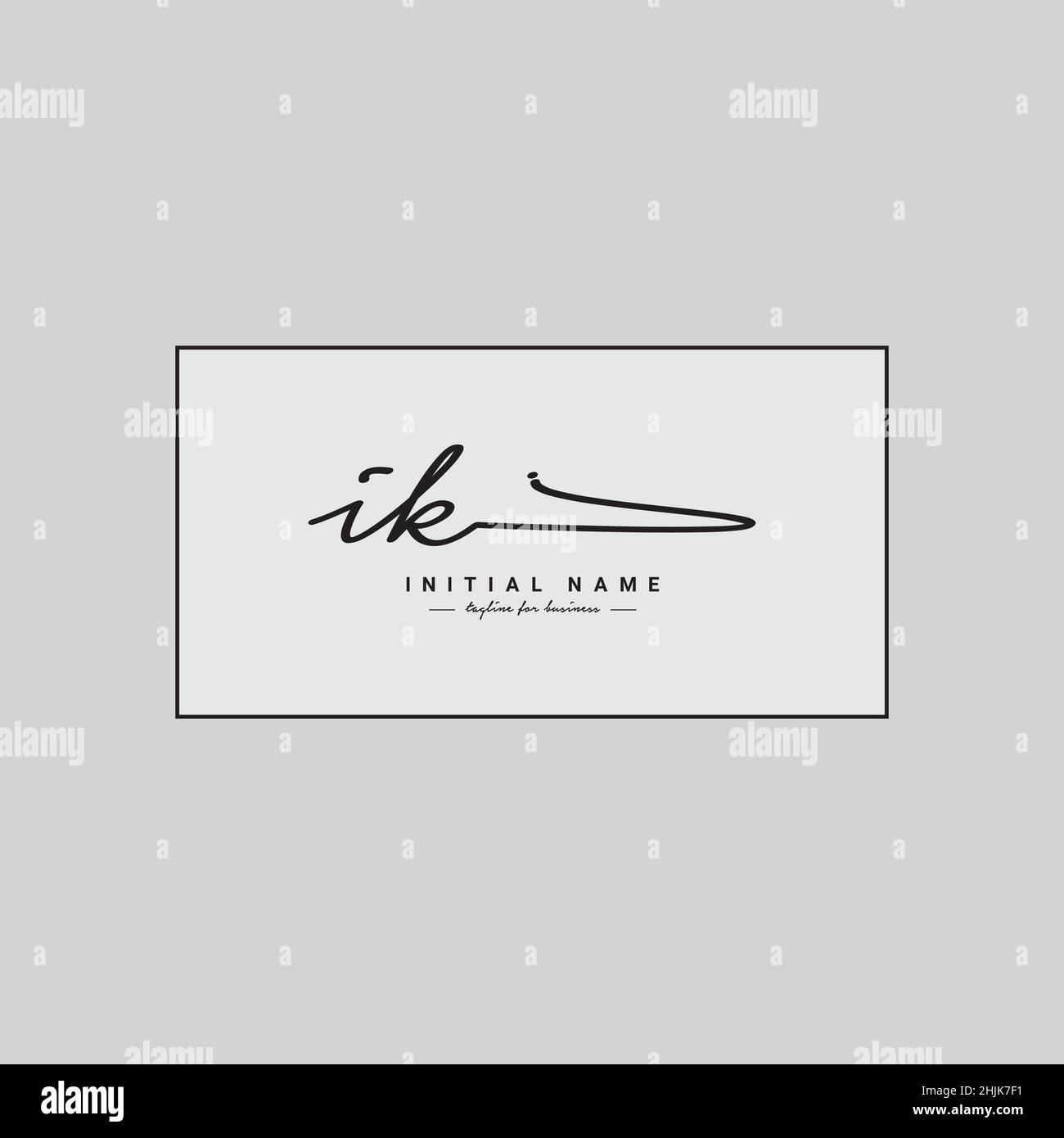 Lettre initiale logo IK - logo de style Signature dessiné à la main ...