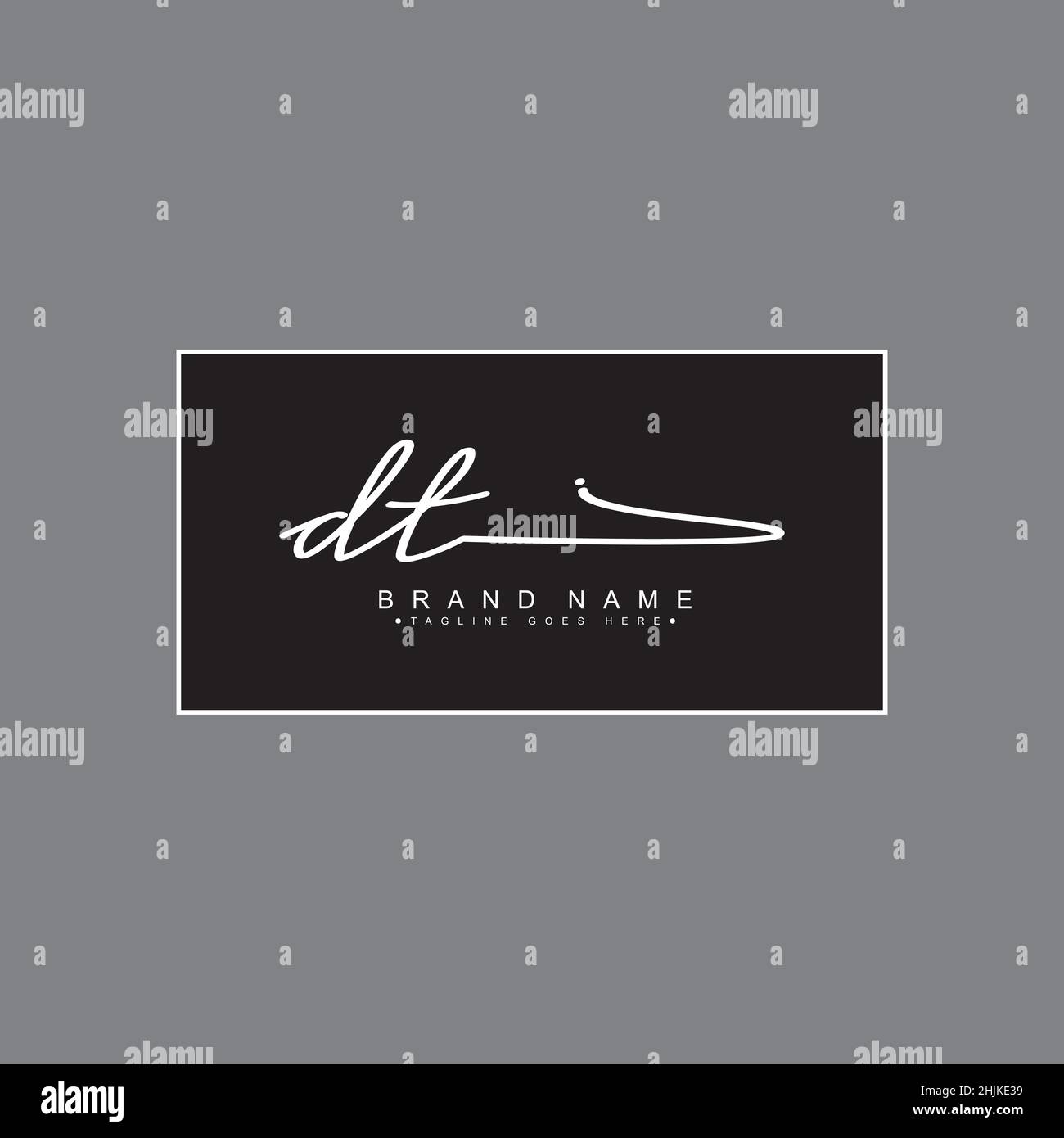 Lettre initiale logo DT - Signature manuscrite logo - simple logo ...