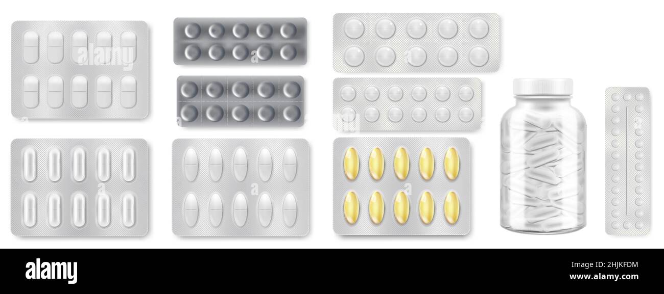 Comprimés plaquettes thermoformées avec comprimés ou capsules ...