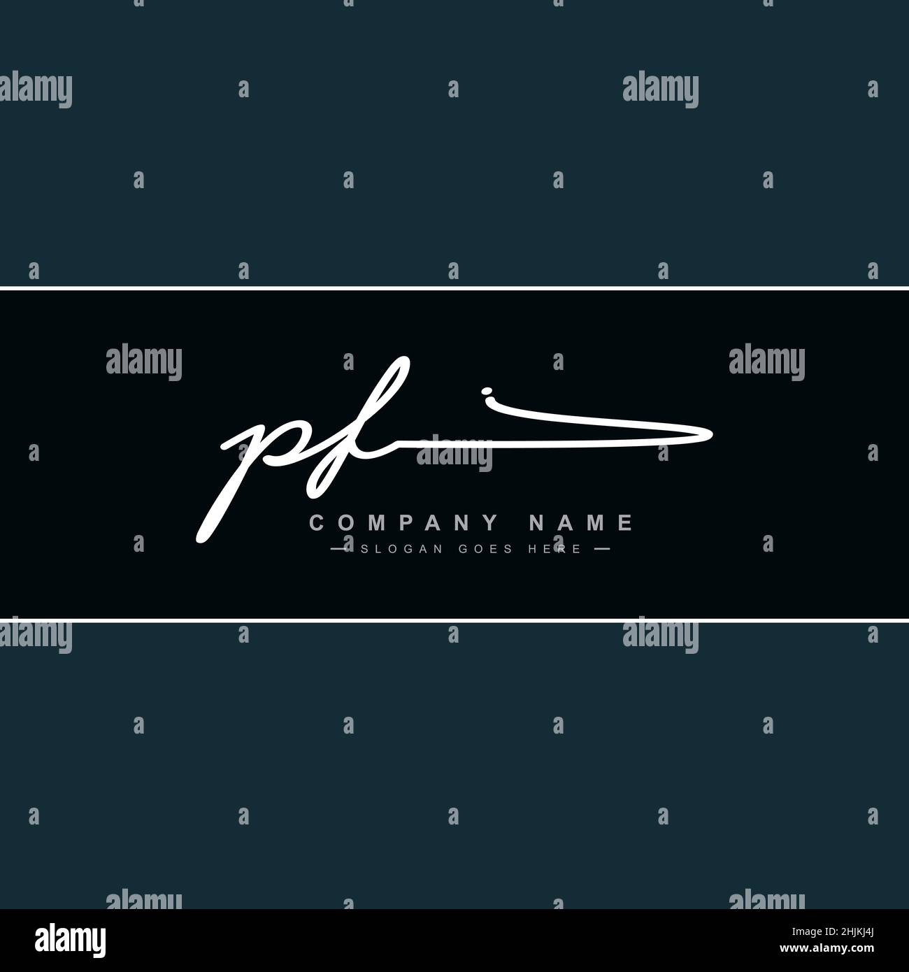Logo initial Letter PF - logo de style Signature manuscrit - logo ...