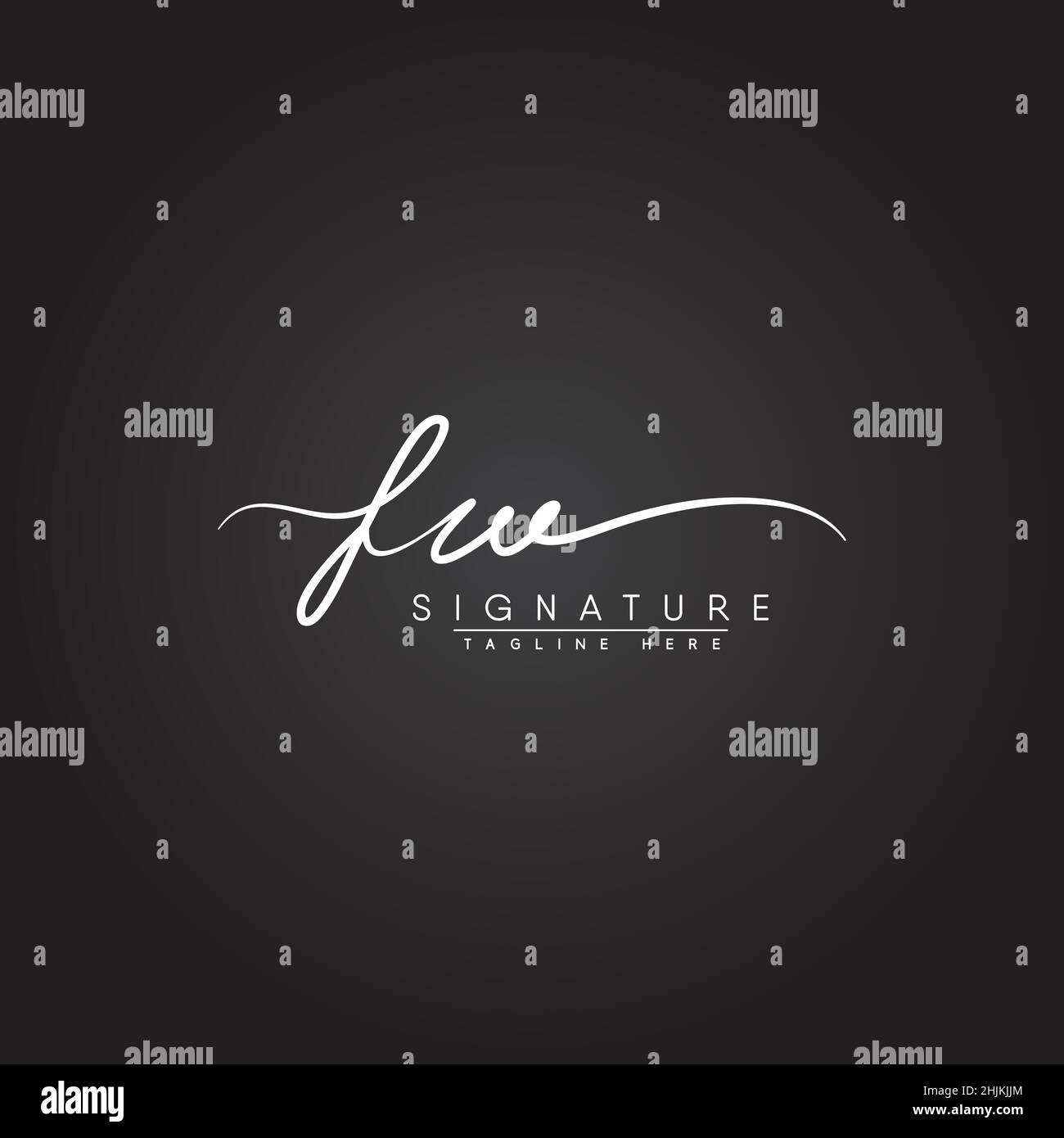 Logo initial Letter FW - logo Signature dessiné à la main - logo ...