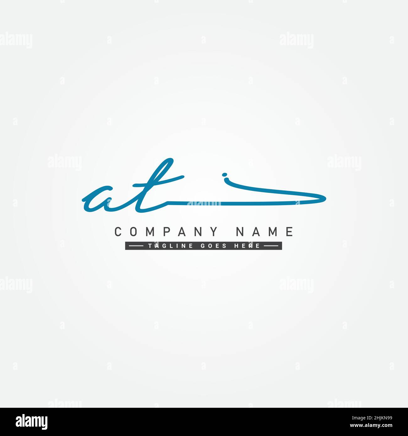 Logo lettre initiale AT - logo Signature manuscrite - logo vectoriel ...
