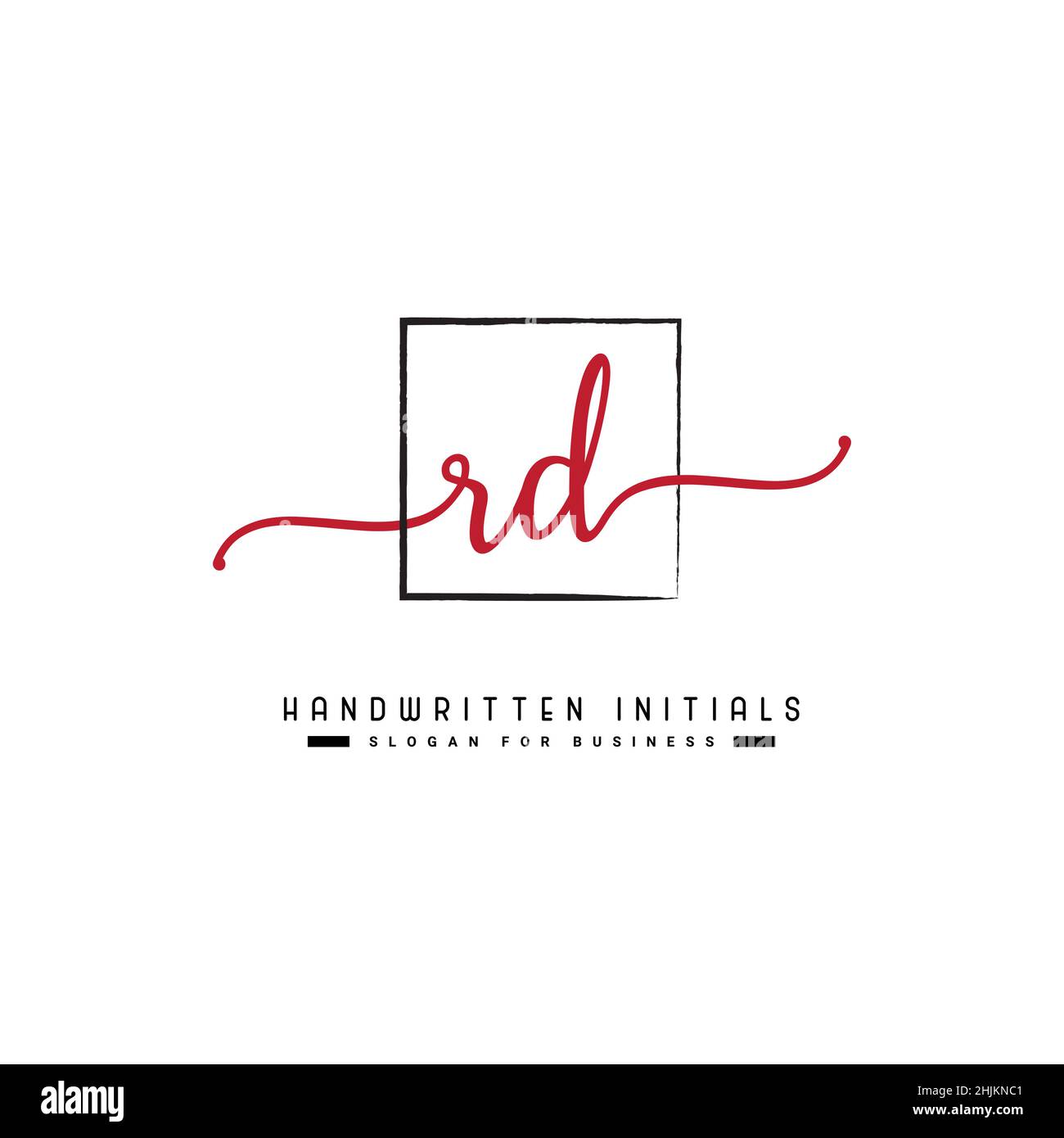 Logo initial lettre RD - logo de style Signature manuscrit - logo ...