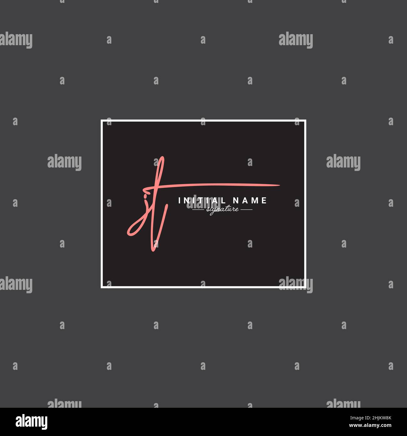 Logo initial lettre JT - logo Signature dessiné à la main - logo ...