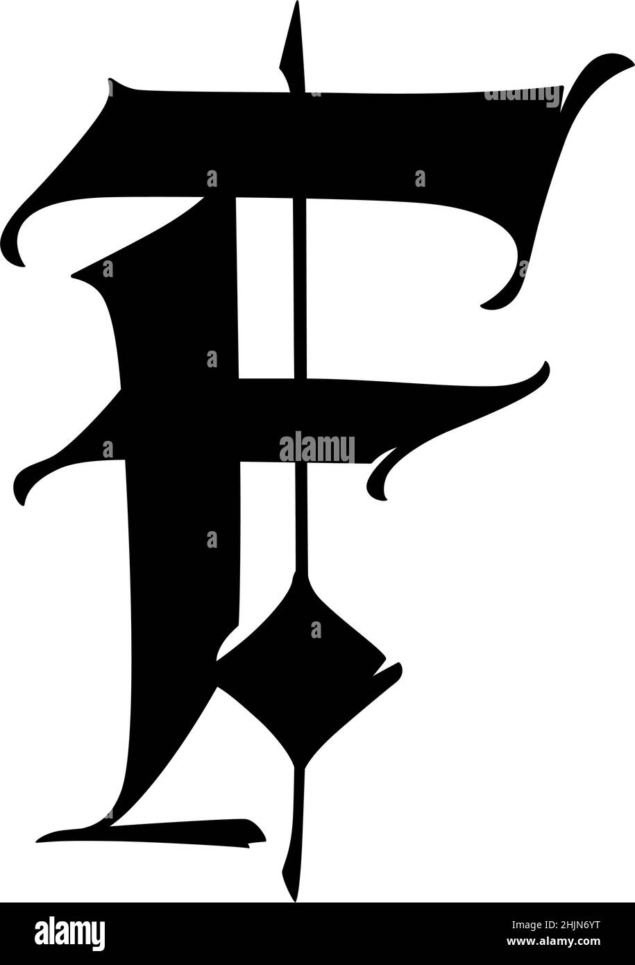 Lettre f calligraphie Banque d'images vectorielles - Alamy
