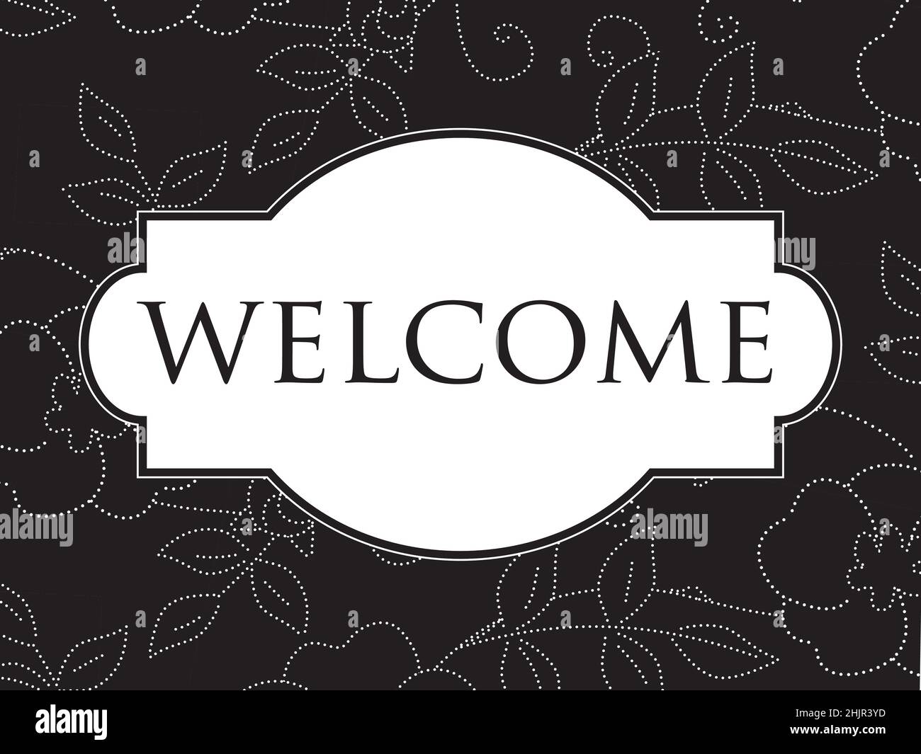 Drapeau de bannière de bienvenue Banque d'images noir et blanc - Alamy