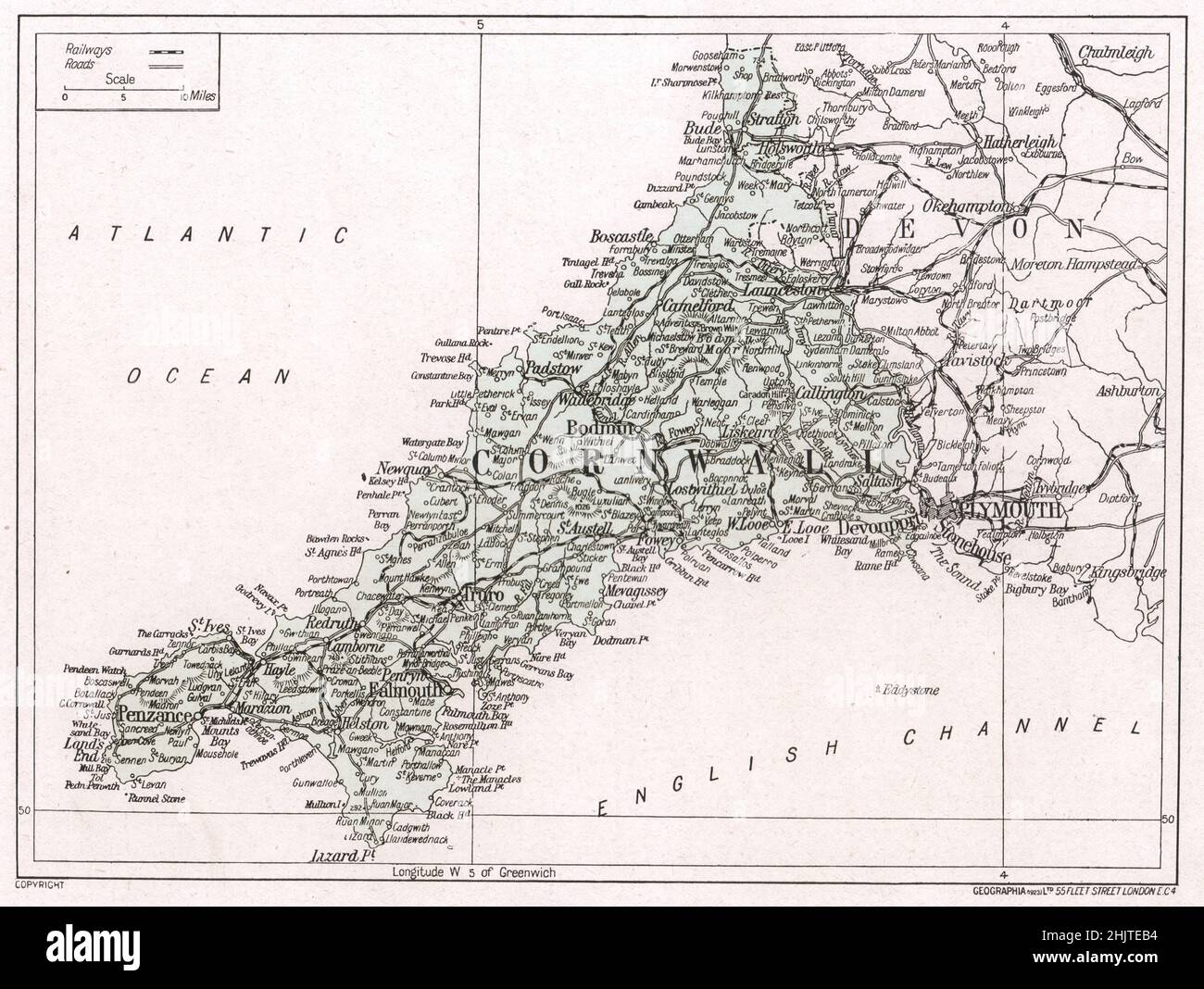 Map of cornwall Banque de photographies et d’images à haute résolution ...