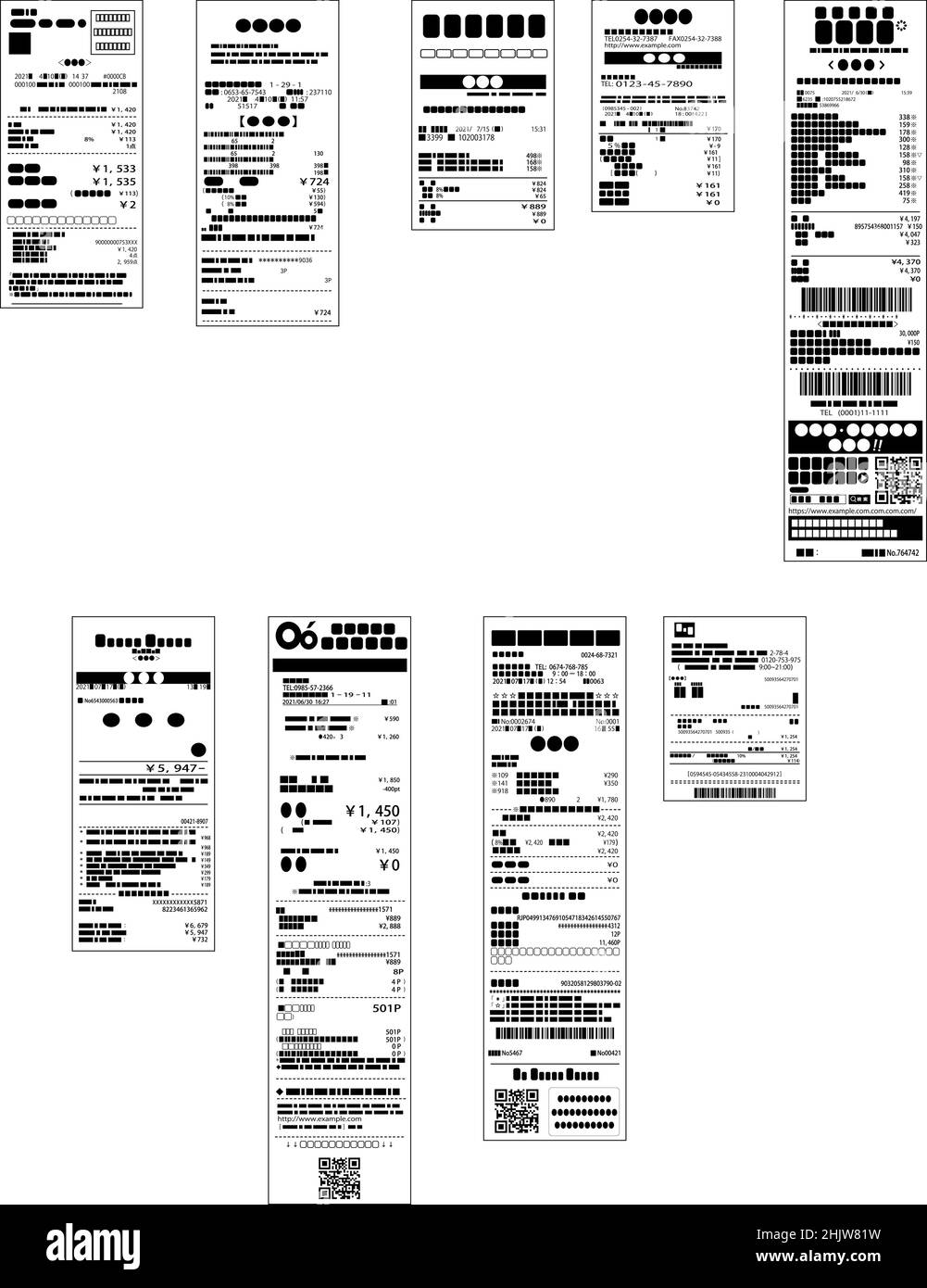 Voici une illustration des différents types de reçu d'achat Image ...