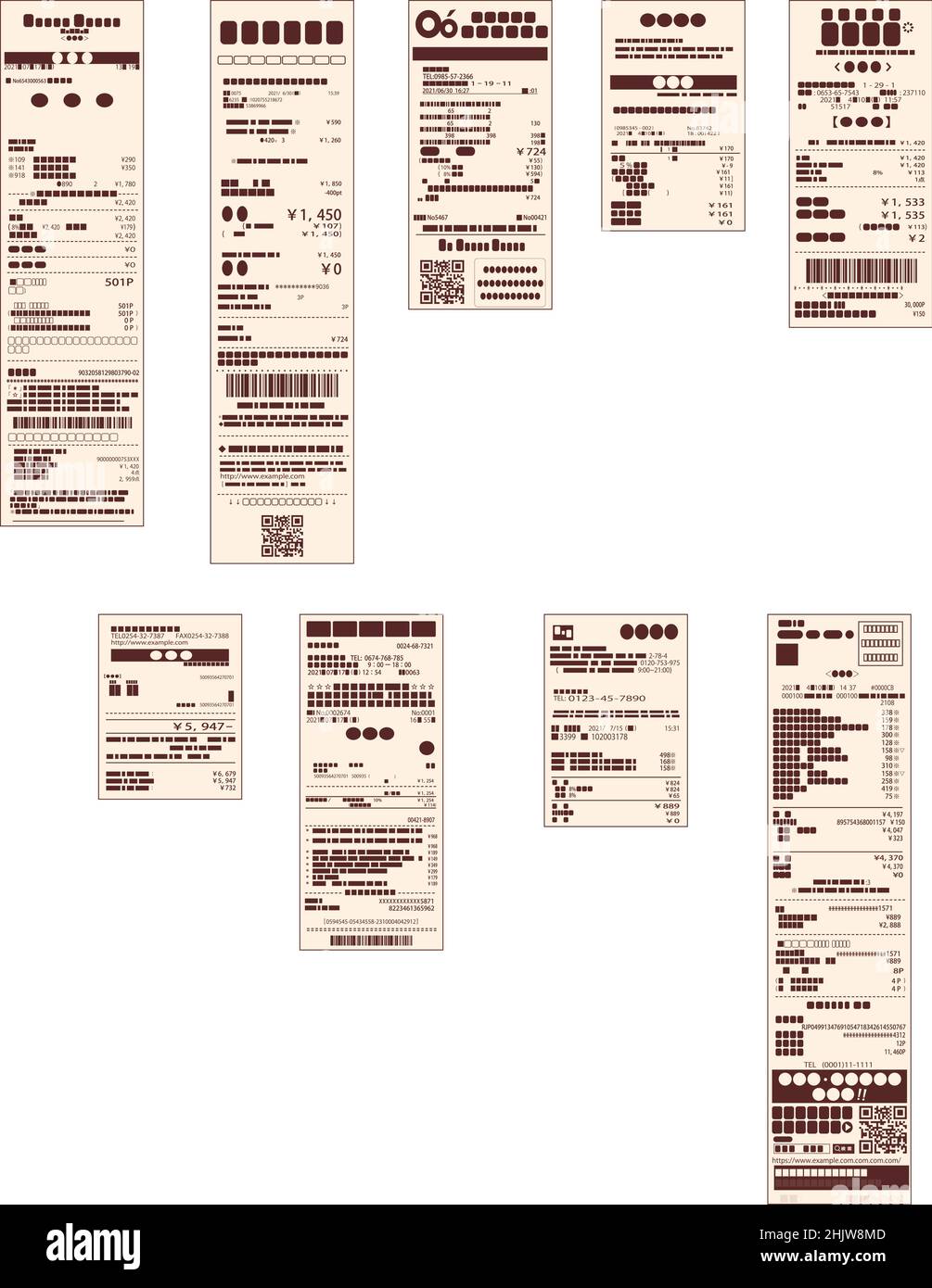 Voici une illustration des différents types de reçu d'achat Image ...