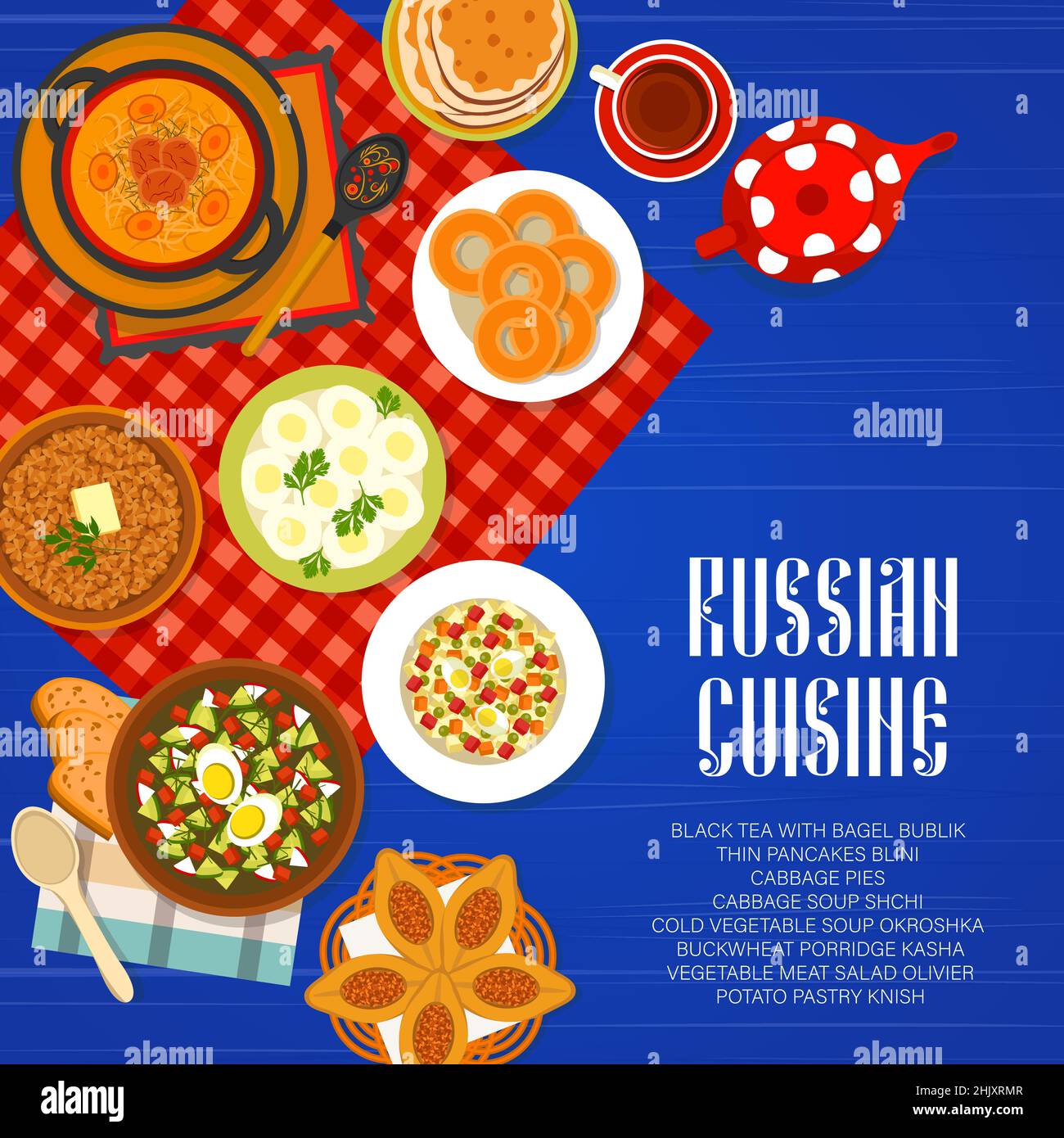 Le menu de cuisine russe couvre la cuisine du restaurant et les plats ...