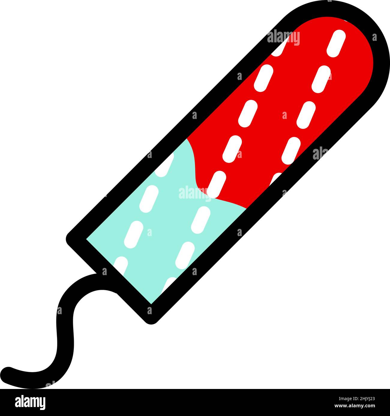 Menstruation et tampon sanitaire avec du sang.Illustration d'une icône ...