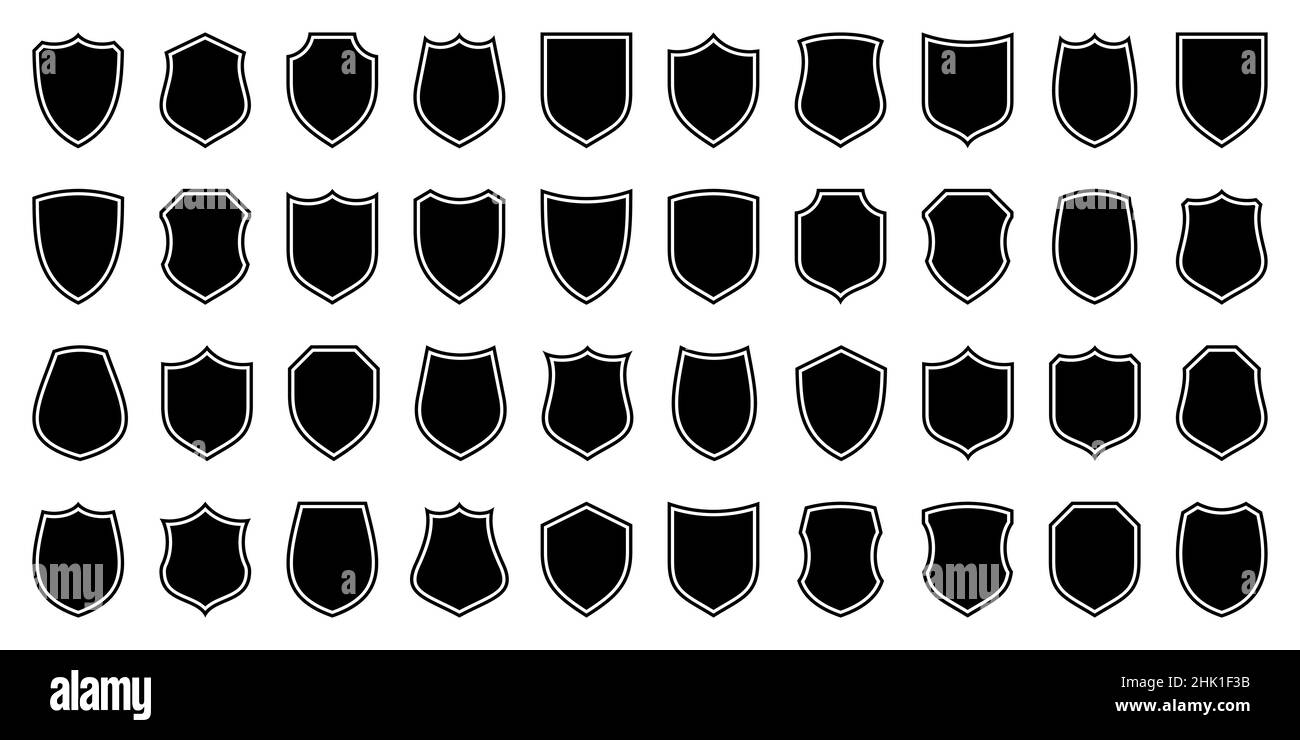 Ensemble de différentes icônes de bouclier vintage. Boucliers ...