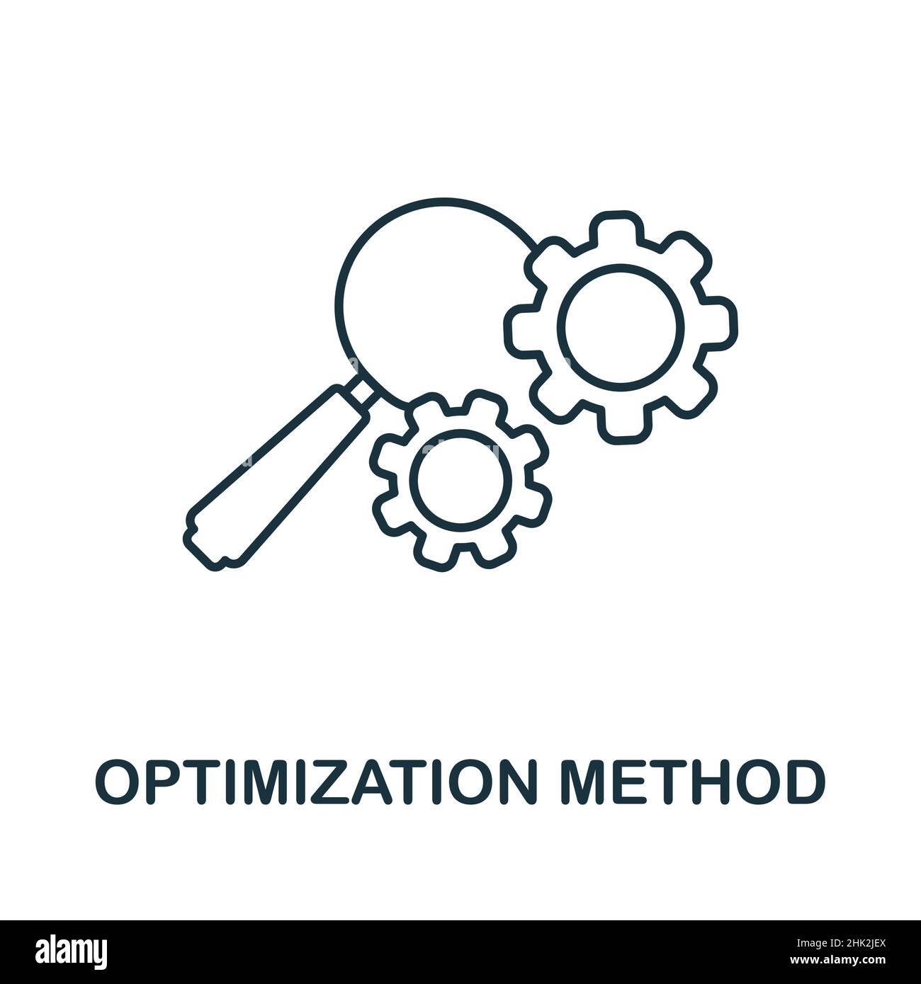 Icône méthode d'optimisation.Elément de ligne de la collection de ...