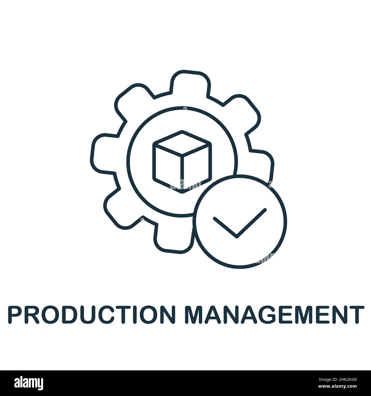 Icône gestion de la production.Elément de ligne de la collection de ...