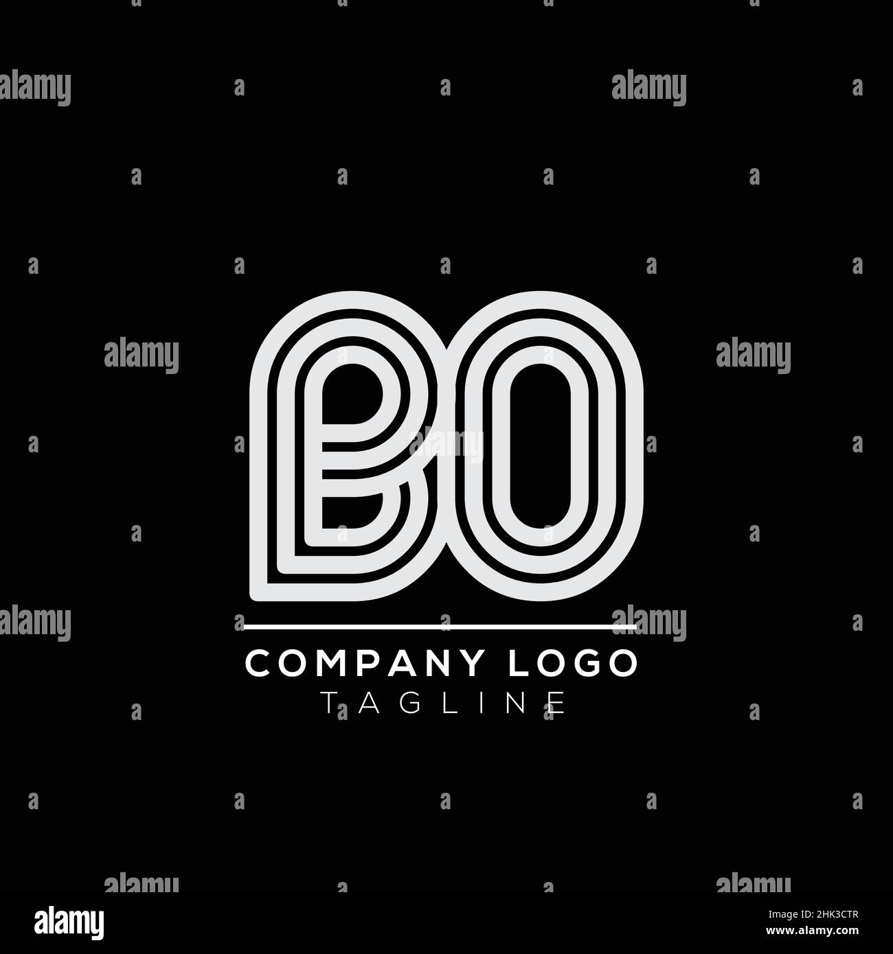 Lettre BO alphabet symbole logo.Design moderne du logo vectoriel pour l ...