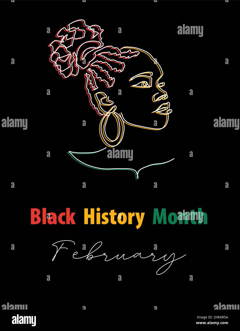 Black History Month vecteur bannière, affiche, carte avec femme ...